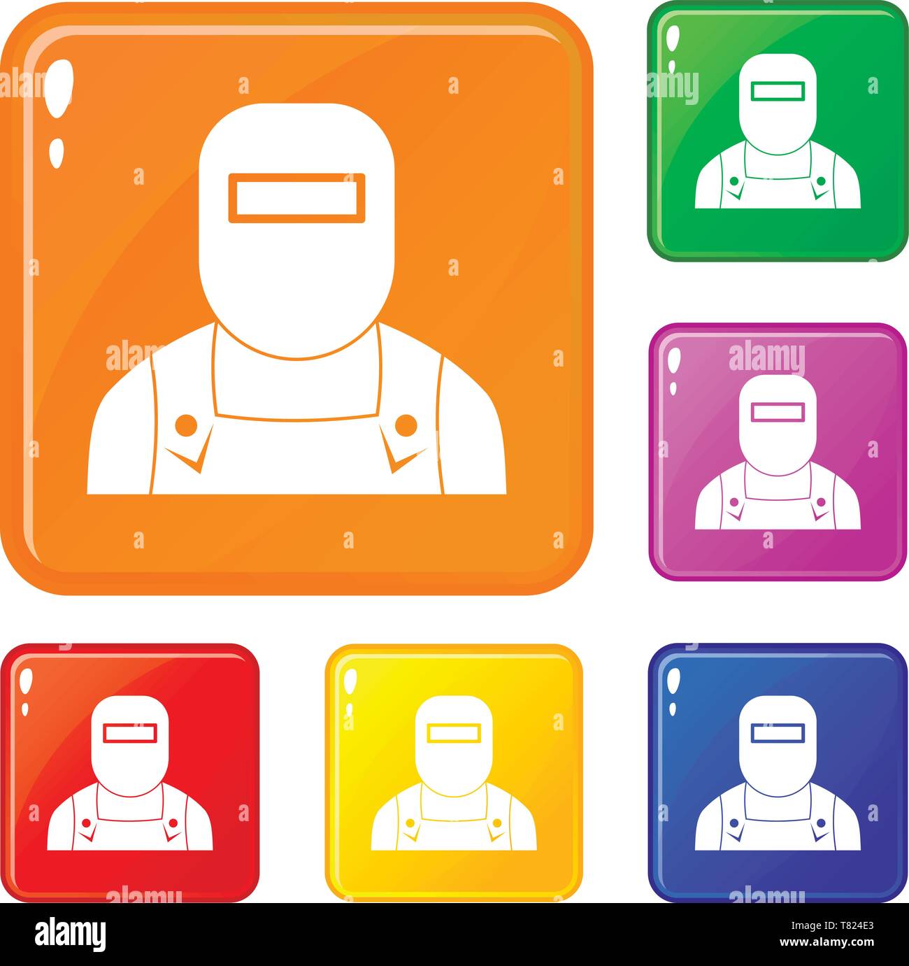 Welder icons set vector color Stock Vector Image & Art - Alamy