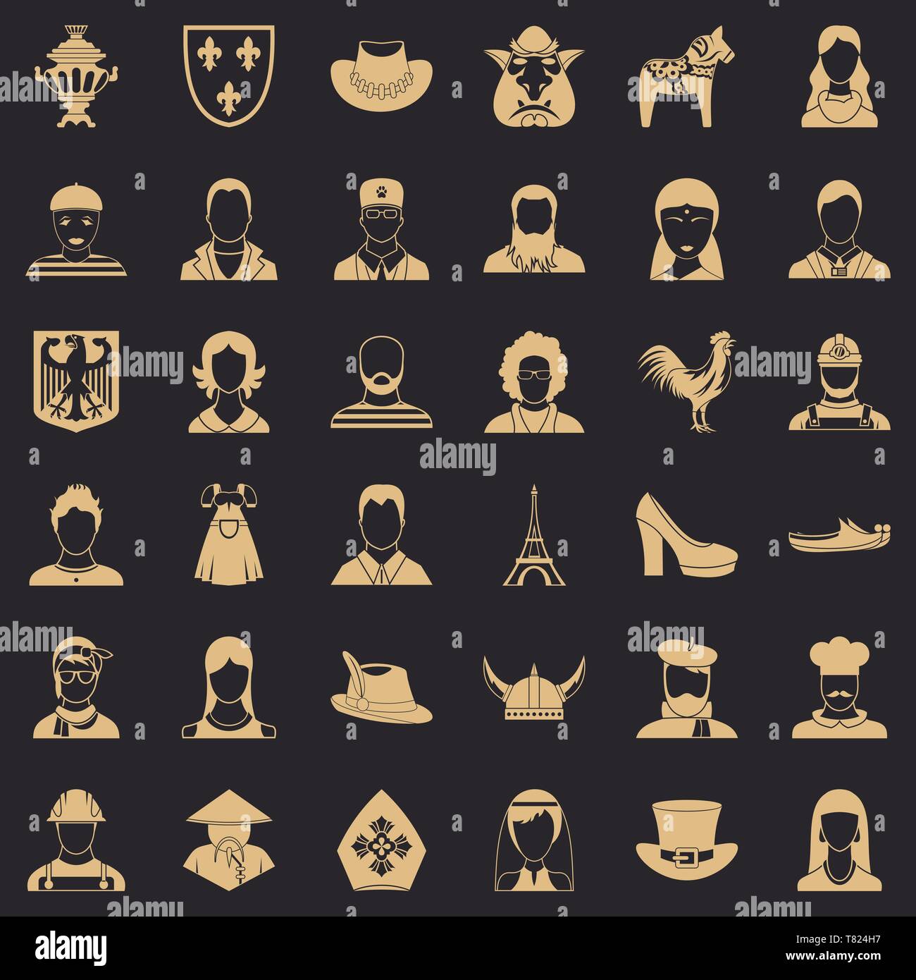 Avatar icons set, simle style Stock Vector Image & Art - Alamy