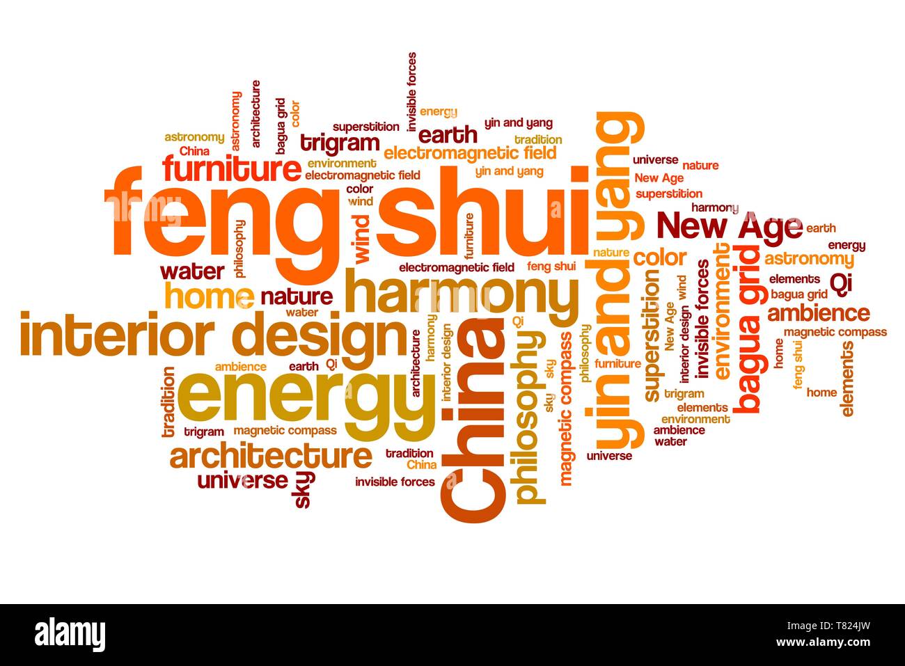 Feng shui concepts word cloud illustration. Word collage concept Stock ...
