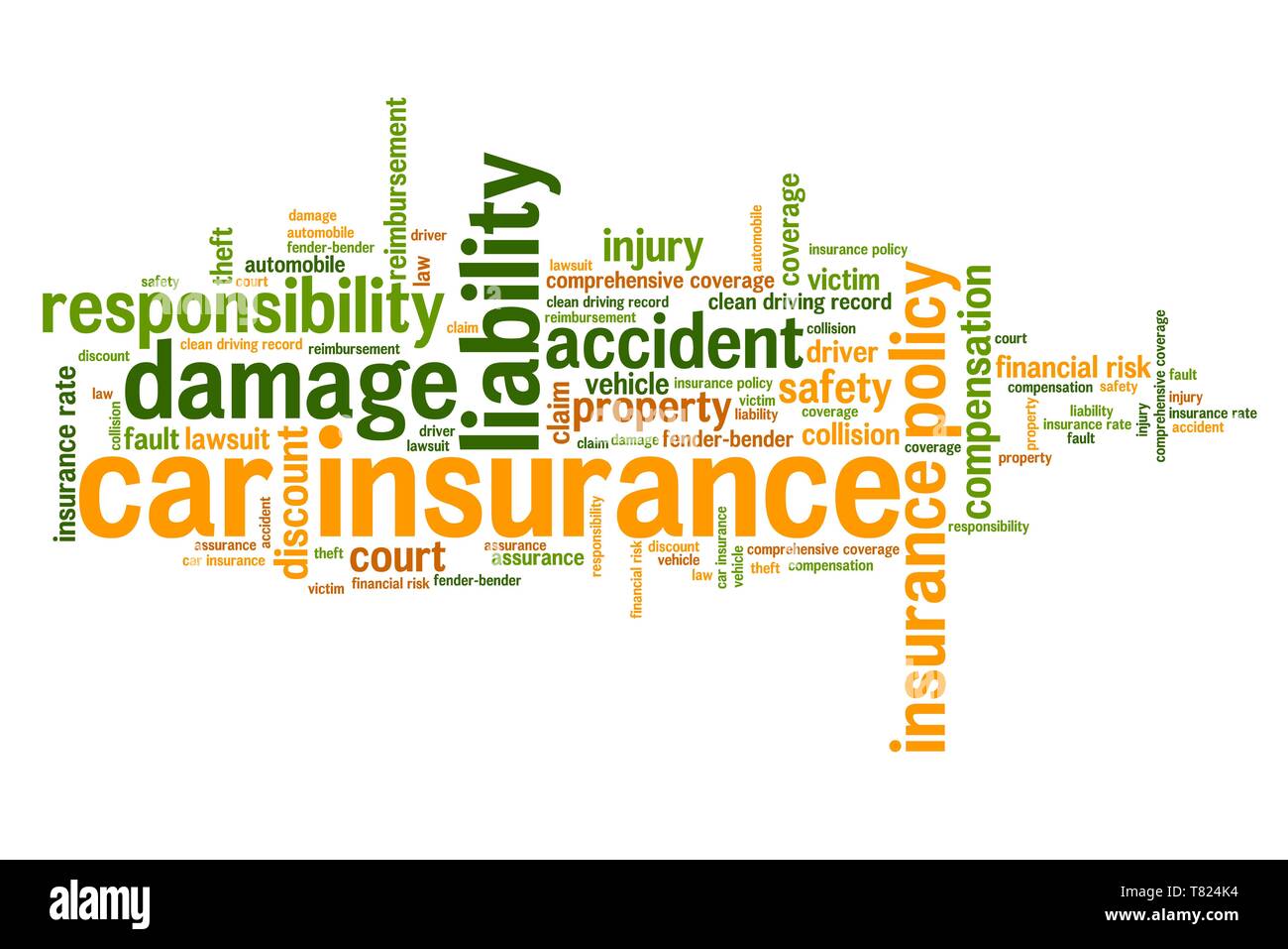 Car insurance policy concepts word cloud illustration. Word collage ...