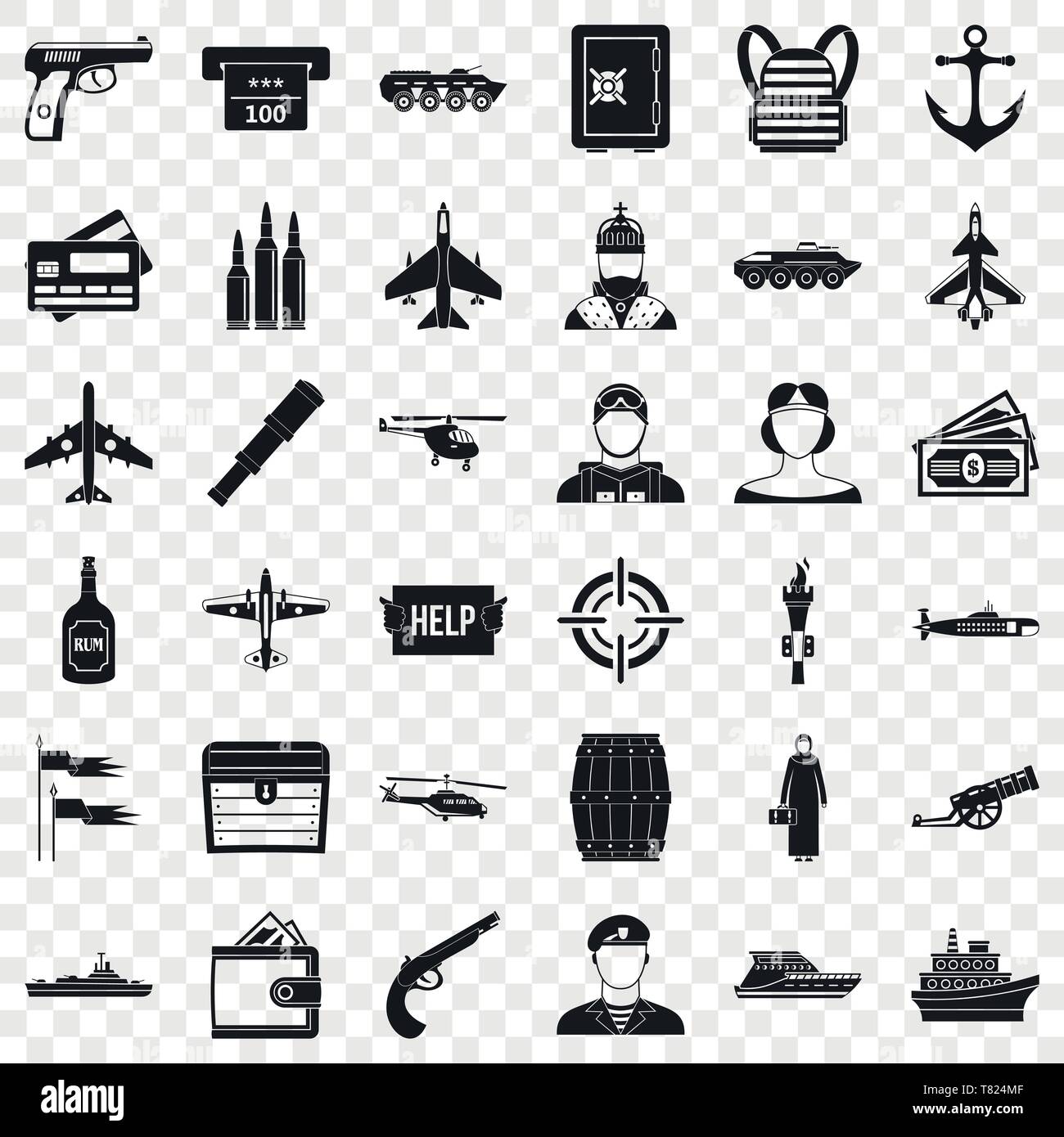 Combat gun icons set, simple style Stock Vector Image & Art - Alamy