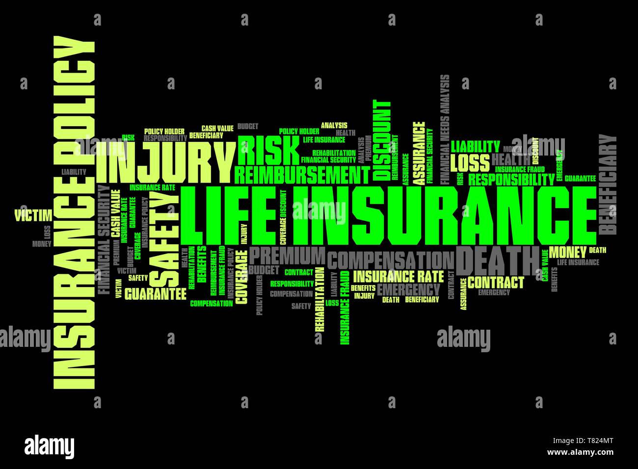 Life insurance concepts word cloud illustration. Word collage concept ...