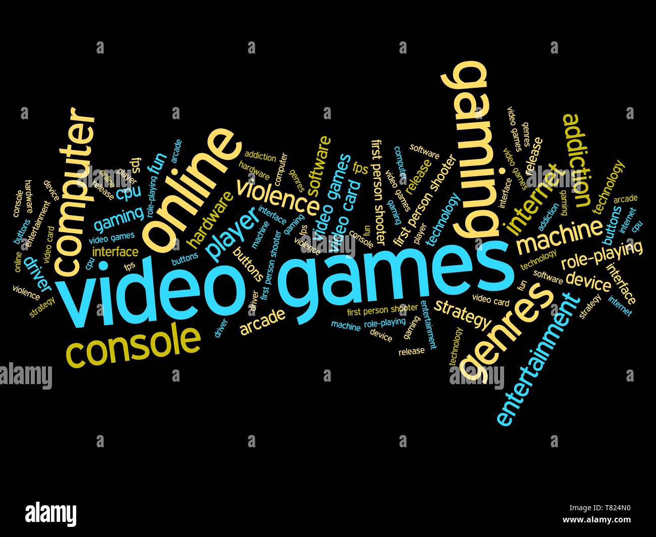 Video games concepts word cloud illustration. Word collage concept ...