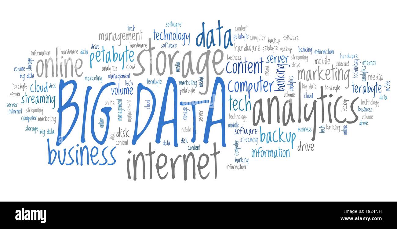 Big data - market information analytics concept. Word cloud Stock Photo ...