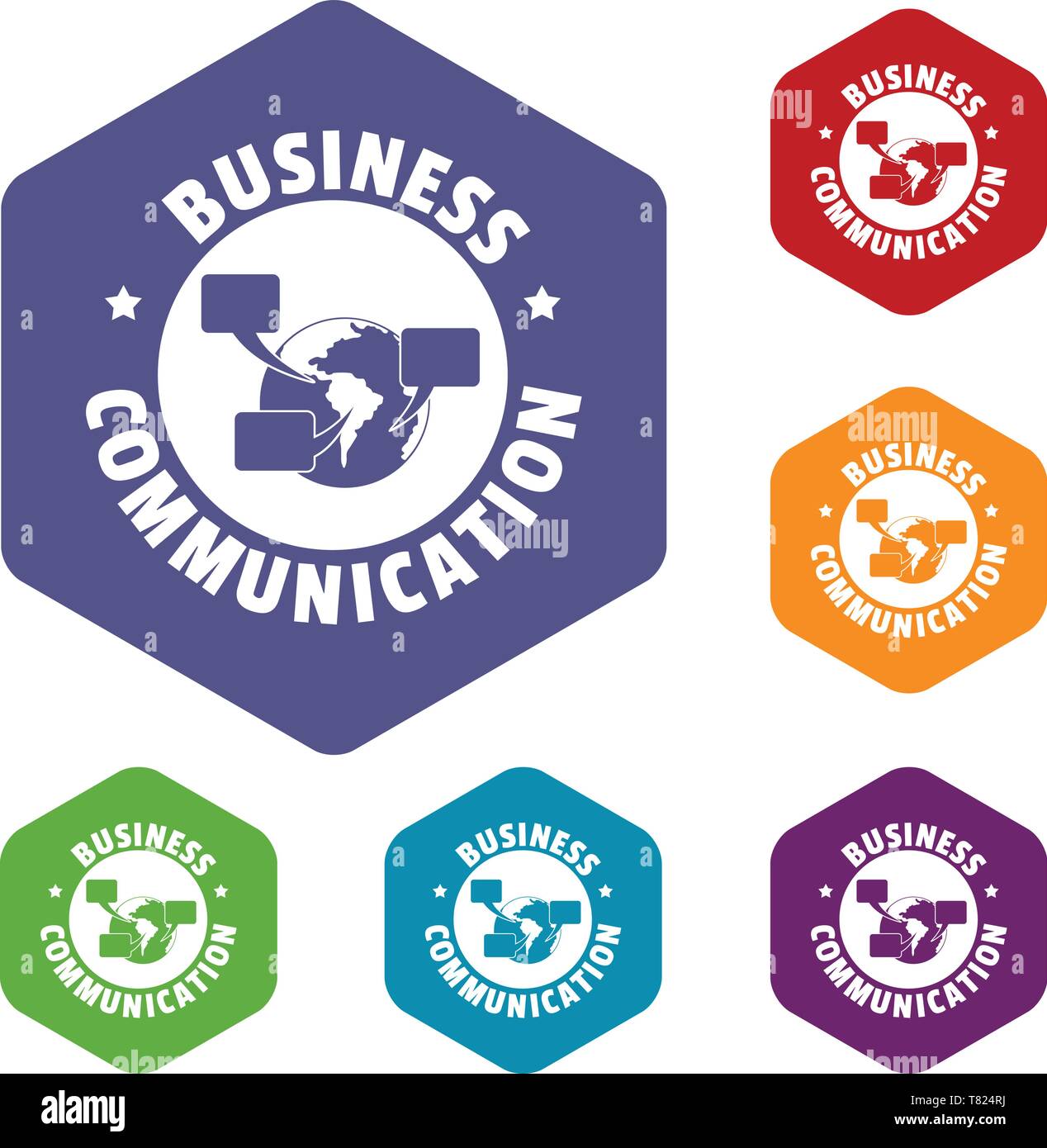 Business communication icons vector hexahedron Stock Vector Image & Art ...