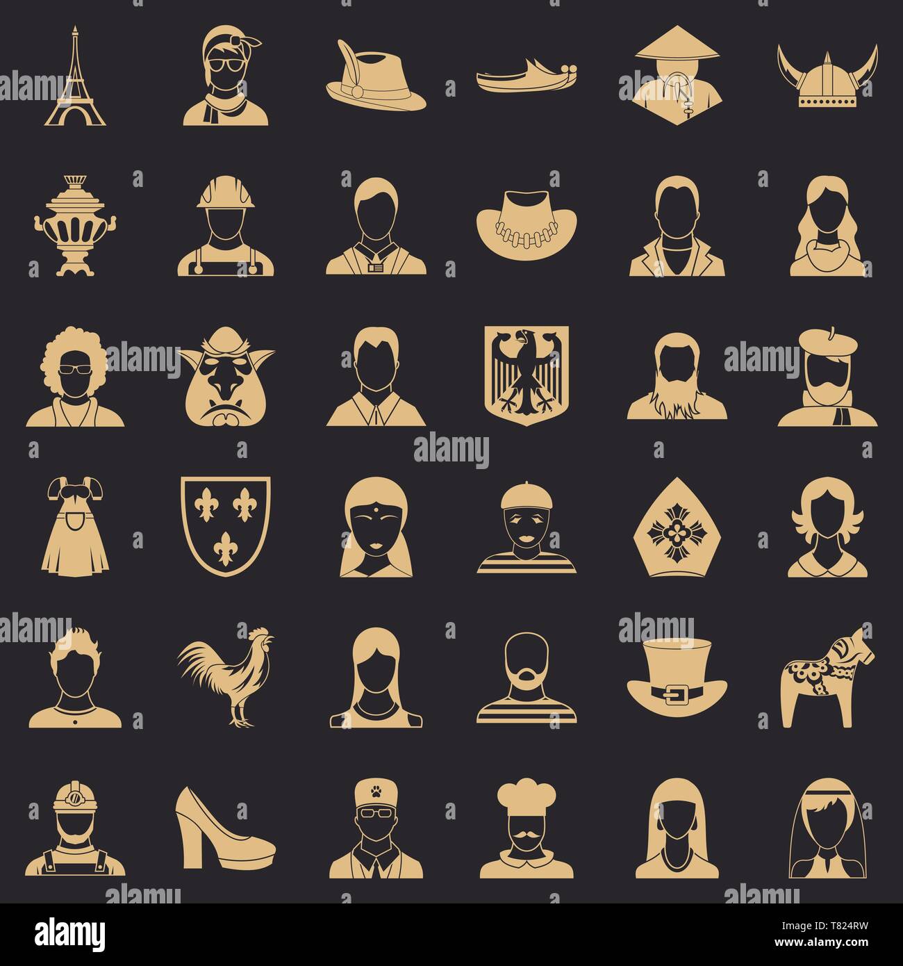 Male icons set, simle style Stock Vector Image & Art - Alamy