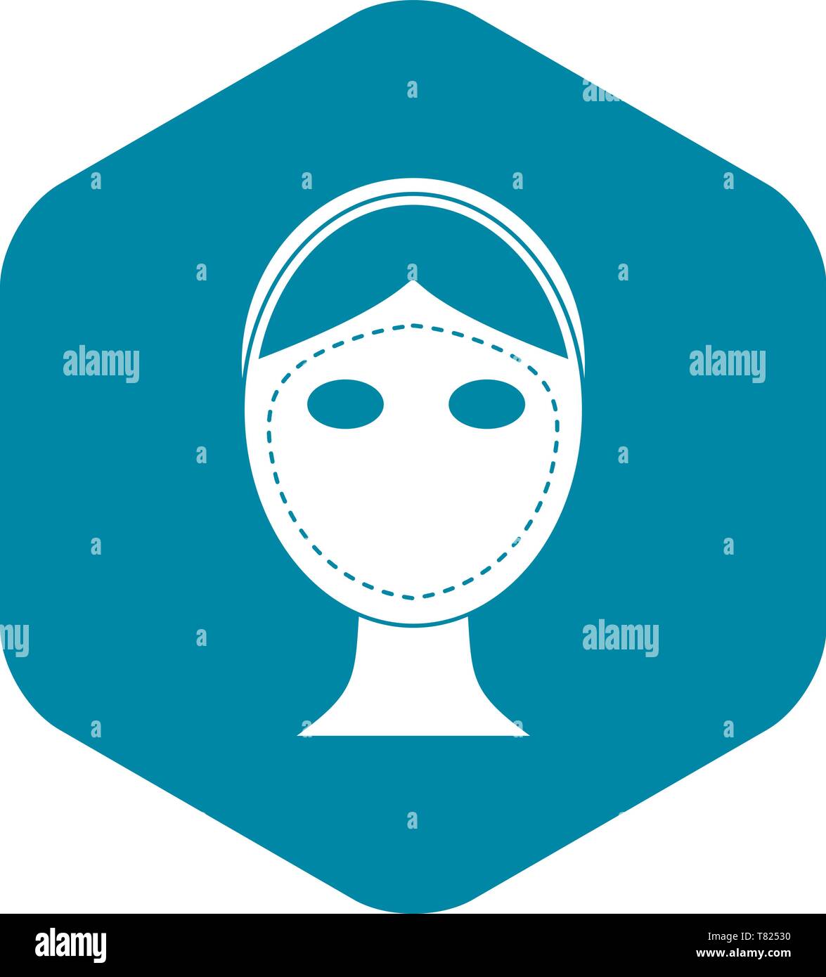 Face marked out for cosmetic surgery icon Stock Vector Image & Art - Alamy