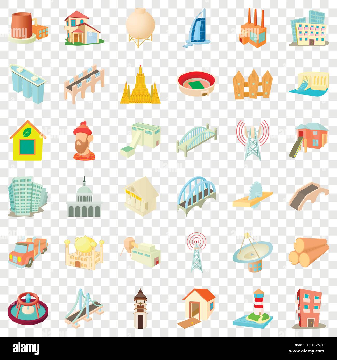 Big construction icons set, cartoon style Stock Vector Image & Art - Alamy