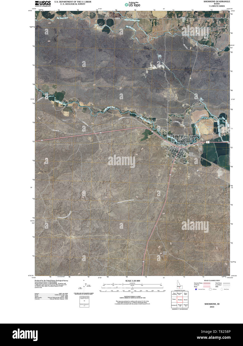 Map of shoshone hi-res stock photography and images - Alamy
