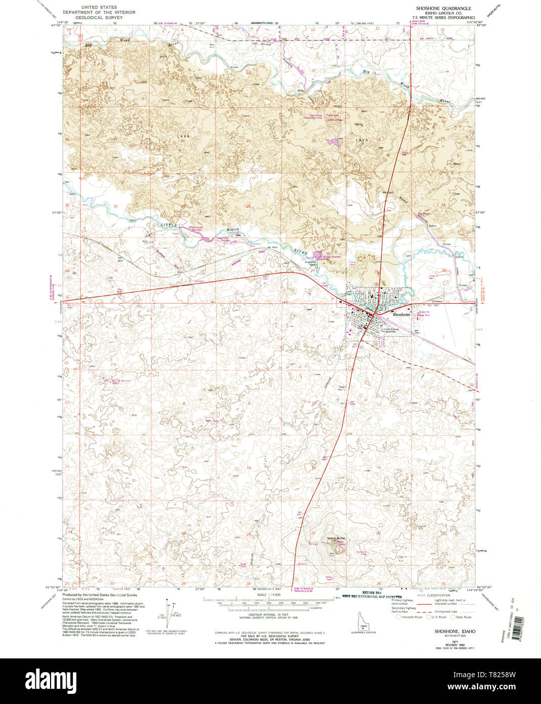 Map of shoshone hi-res stock photography and images - Alamy