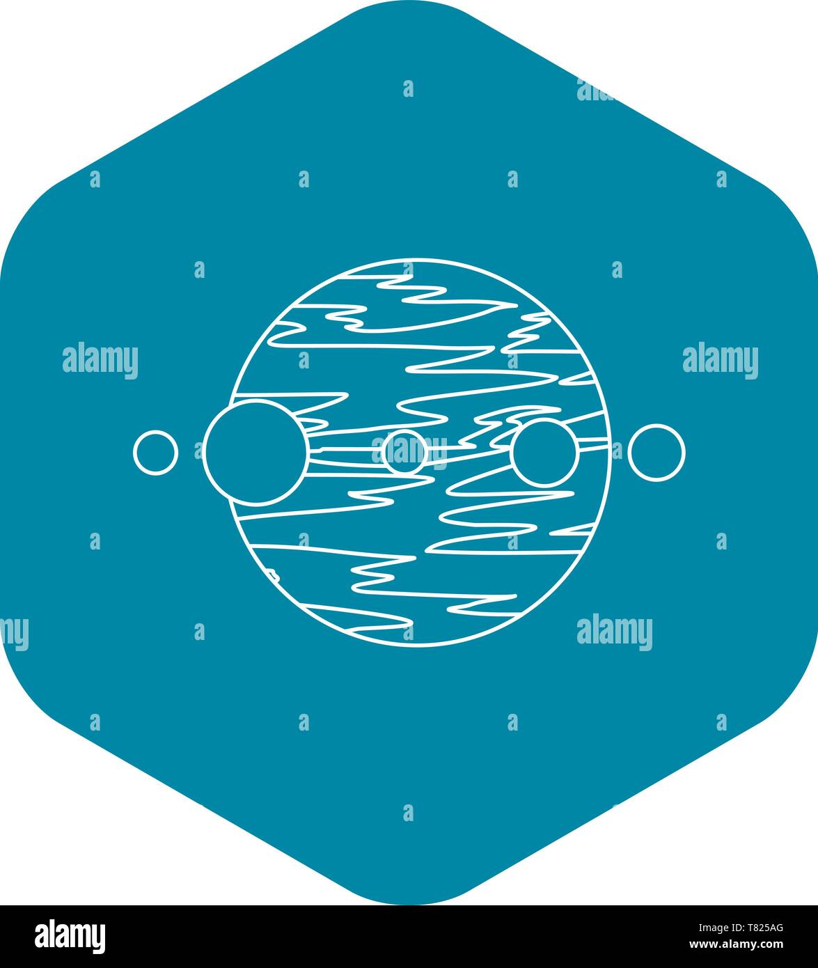 Planet and moons icon, outline style Stock Vector Image & Art - Alamy