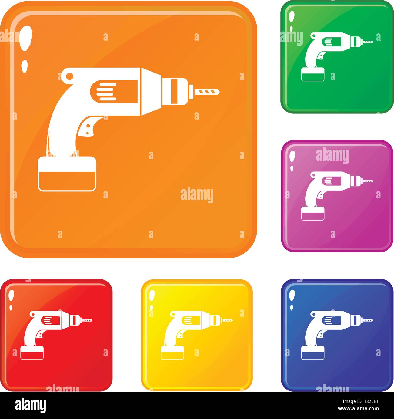 Drill icons set vector color Stock Vector Image & Art - Alamy