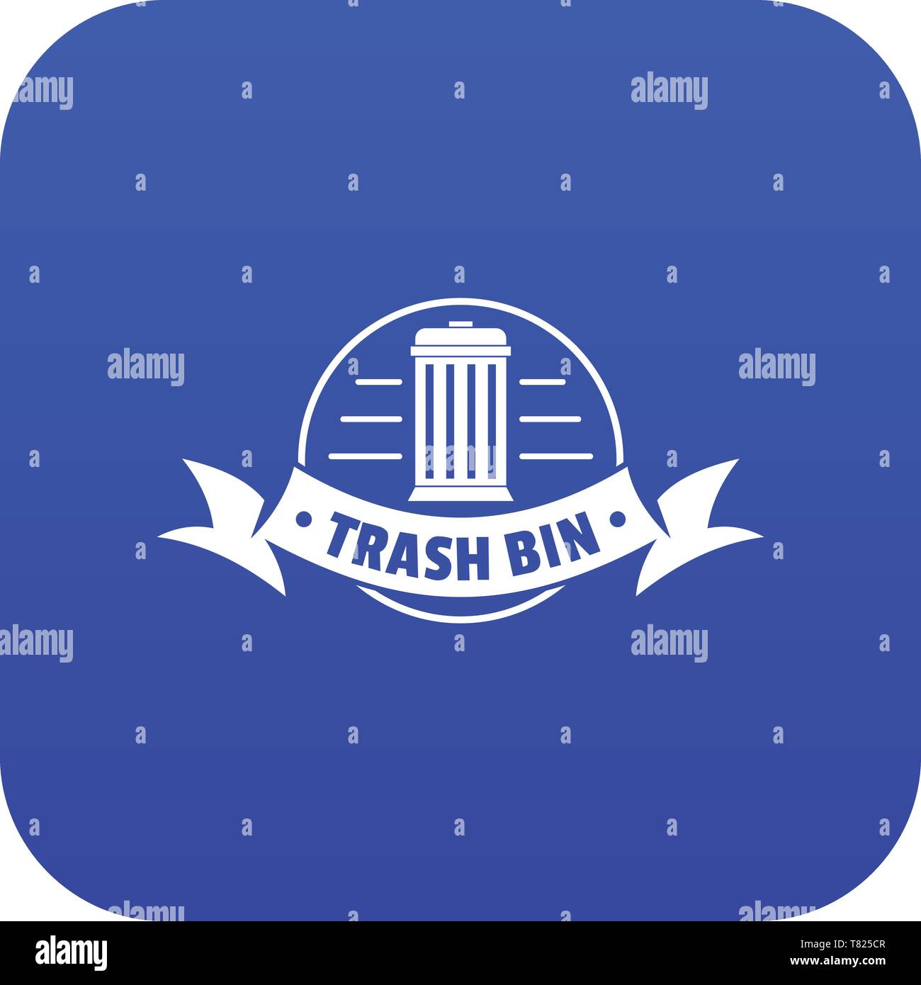 Trash bin icon blue vector Stock Vector Image & Art - Alamy