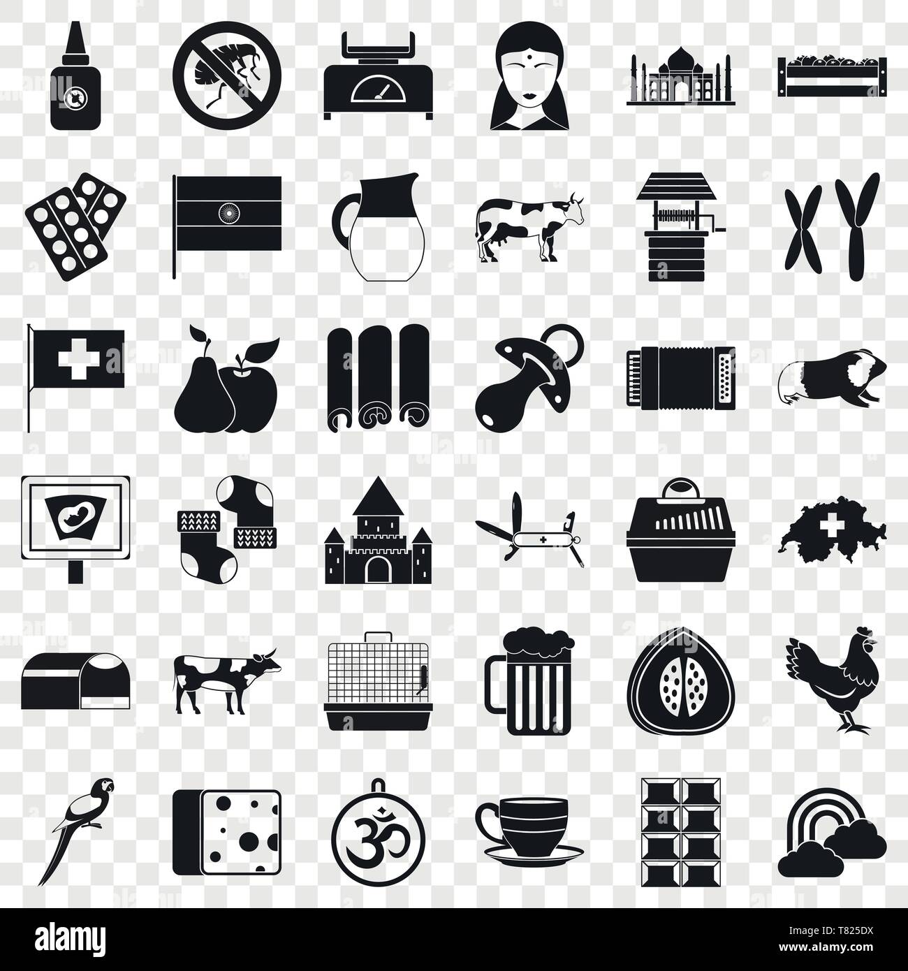 Eating cow icons set, simple style Stock Vector Image & Art - Alamy