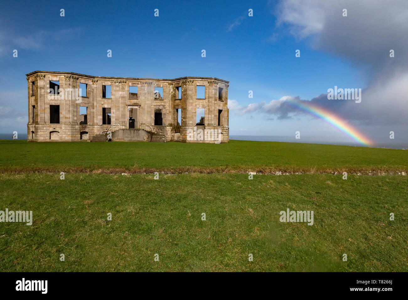 Downhill Castle at Mussenden Temple in Castlerock, County Londonderry ...