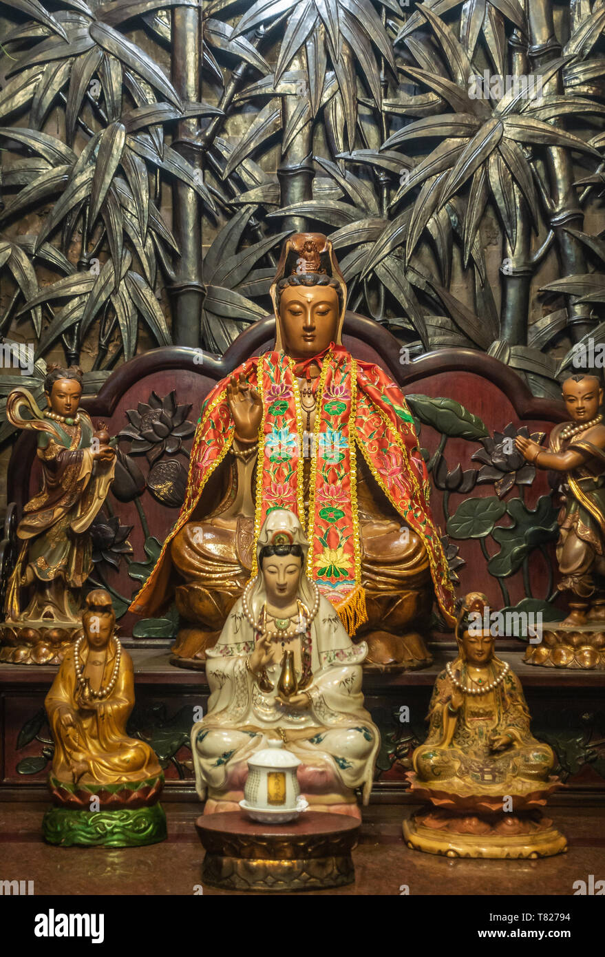 Hong Kong, China - March 8, 2019: Man Mo Yi Tai Taoist Temple in Fu ...