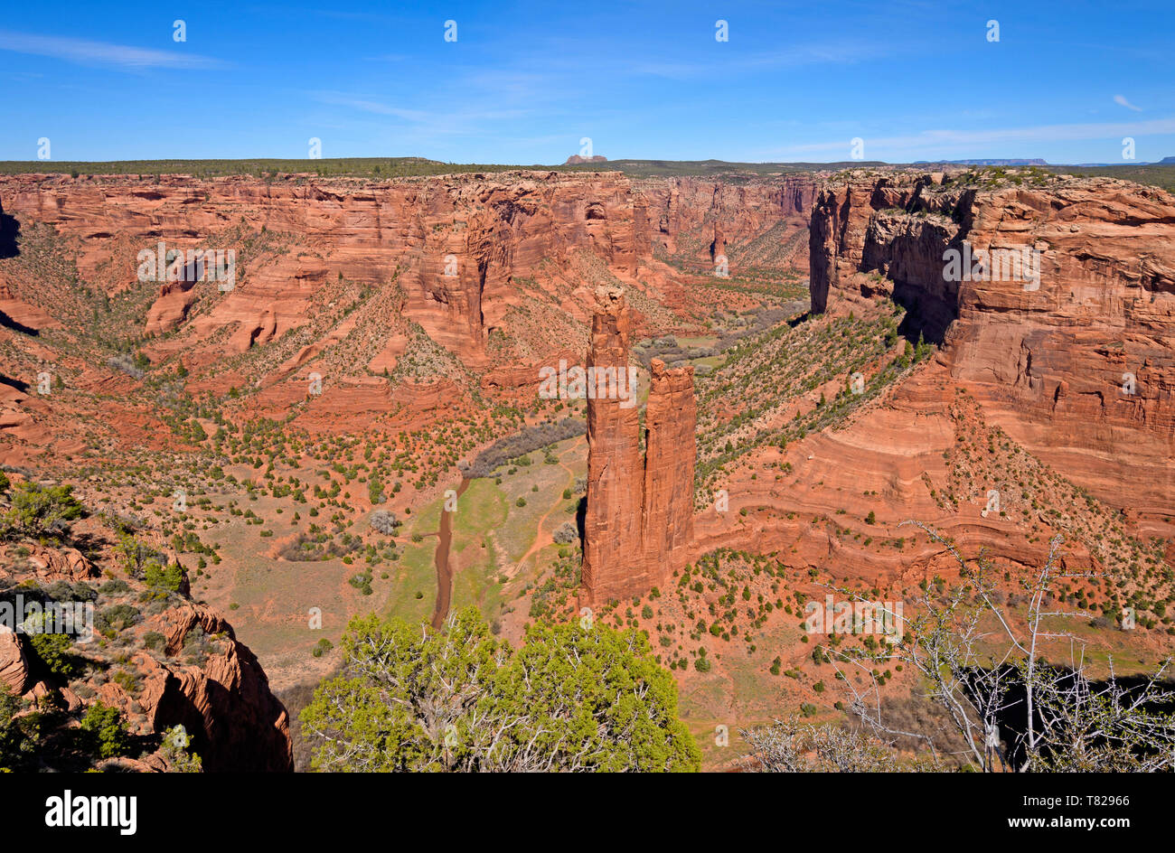 Desert Canyon Panorama of Spider Rock in Canyon de Chelly National ...