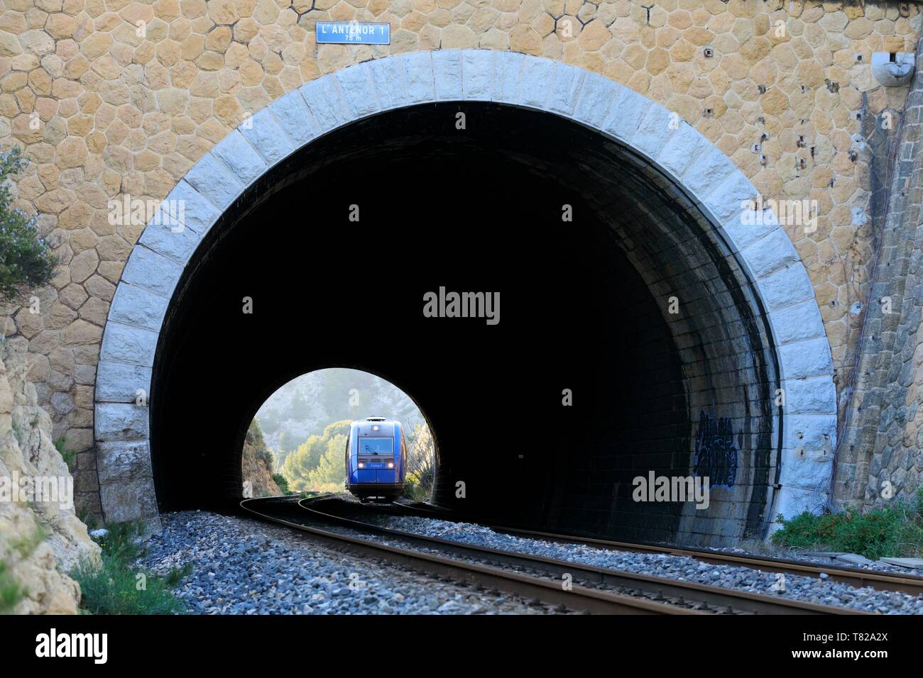 The blue train railway france hi-res stock photography and images - Alamy