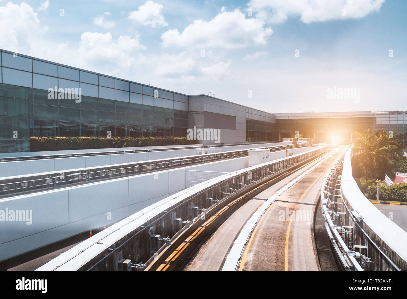 Movement of High-speed rail in the airport Stock Photo - Alamy