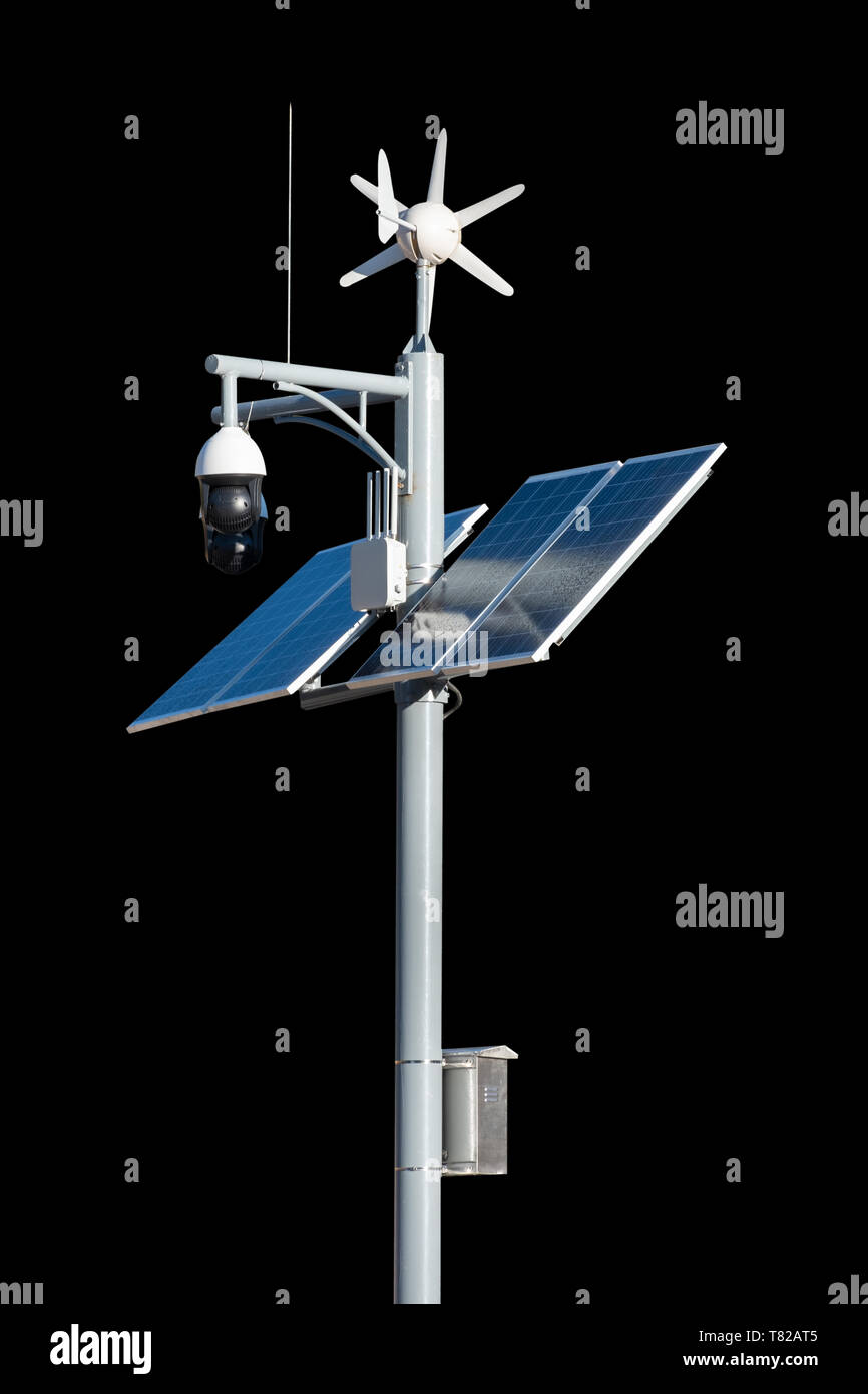 CCTV security camera with solar cell panel of clean energy electric ...