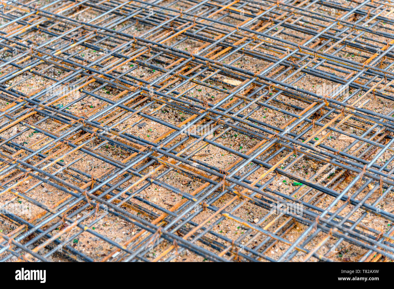 Weathered rusty steel grating construction on floor Stock Photo - Alamy