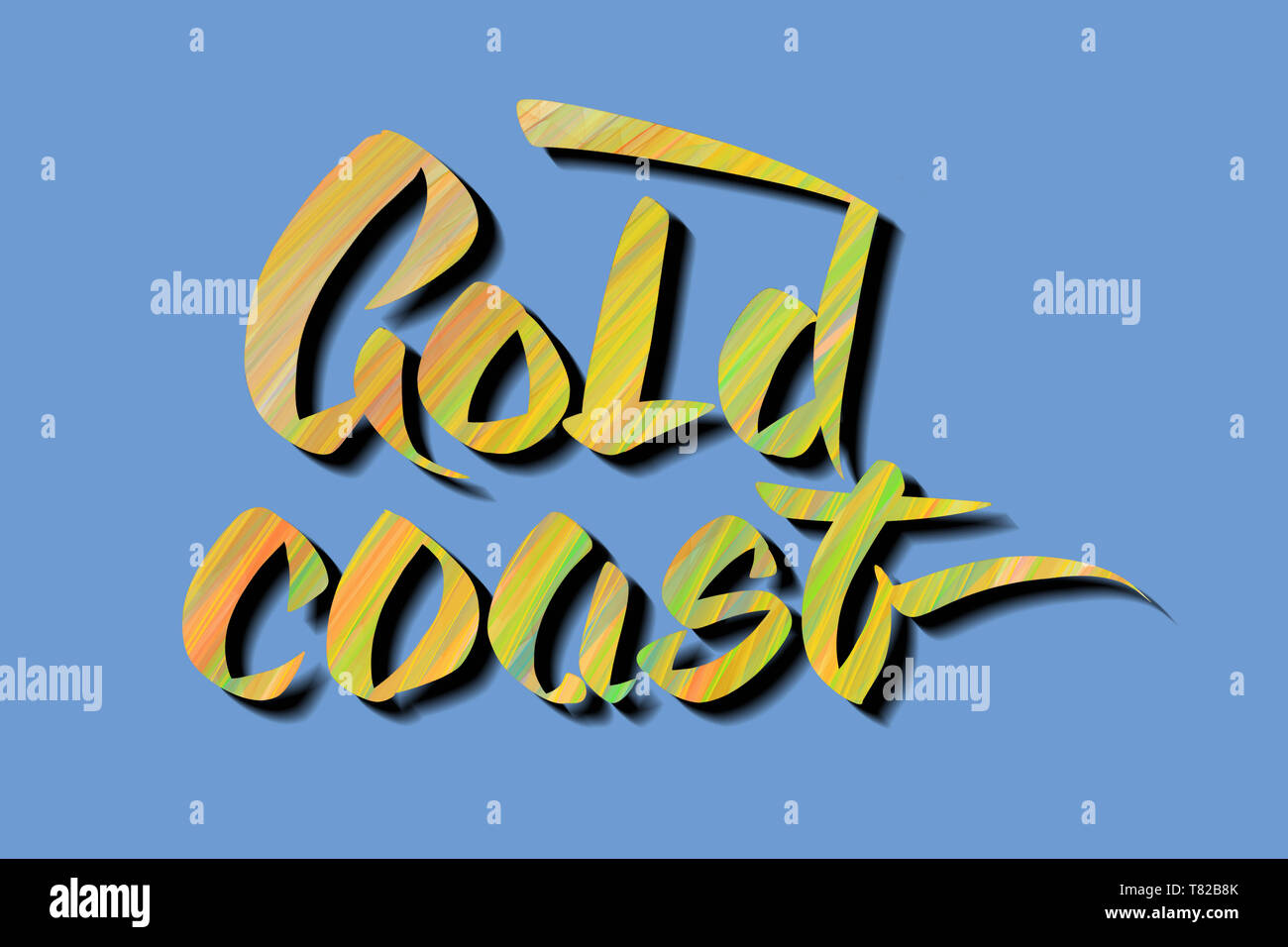 Gold Coast hand lettering for prints on t-shirts and products Stock ...