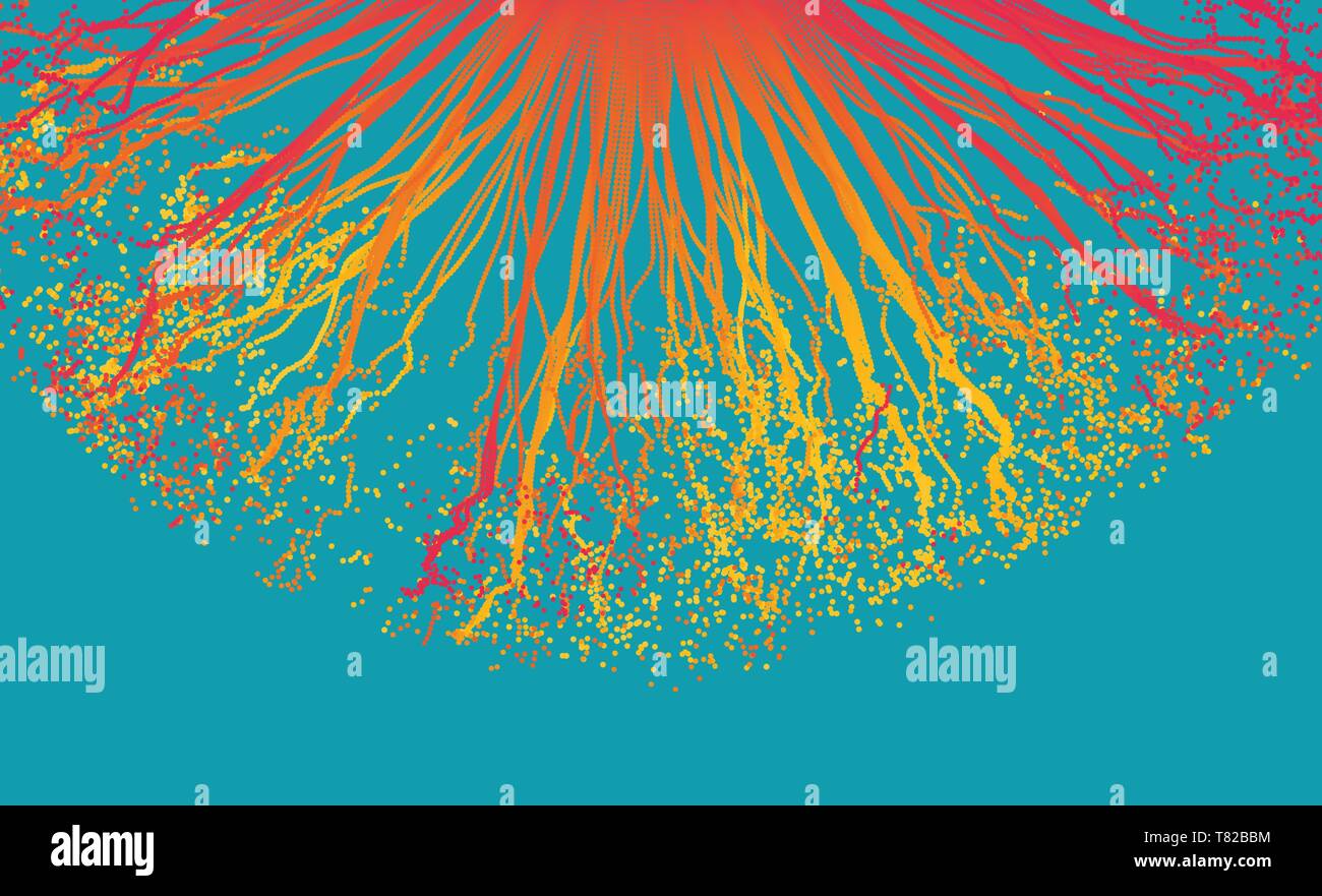 Point Explode. Array with Dynamic Emitted Particles. 3D Technology ...