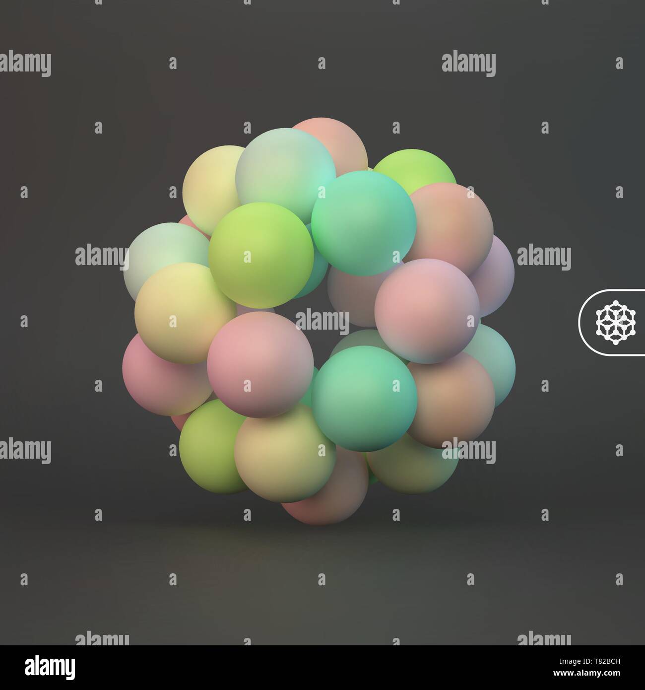 Abstract molecular structure with particles. Scientific background ...