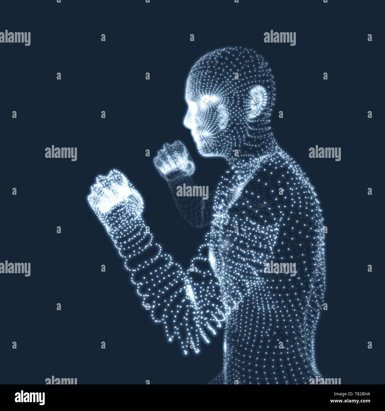 Boxer. Fighting Man. 3D Model of Man. Human Body Model. Body Scanning ...