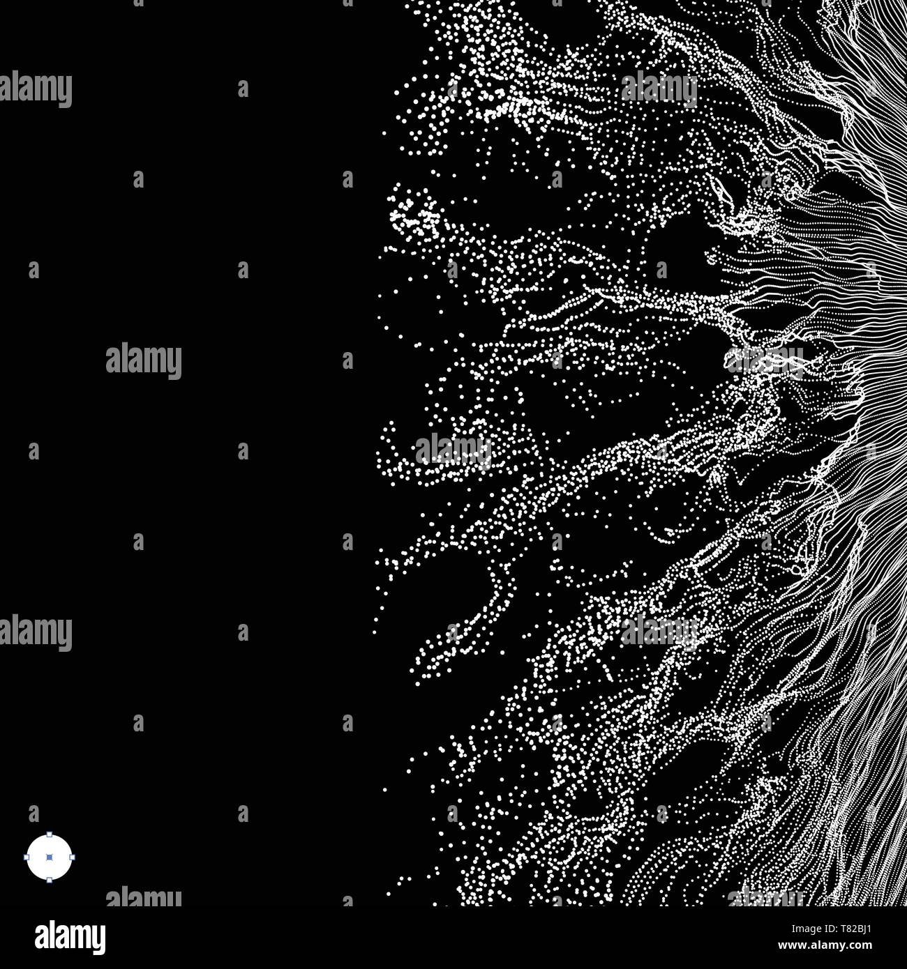 Array with Dynamic Particles. 3D Technology Style. Abstract Background ...