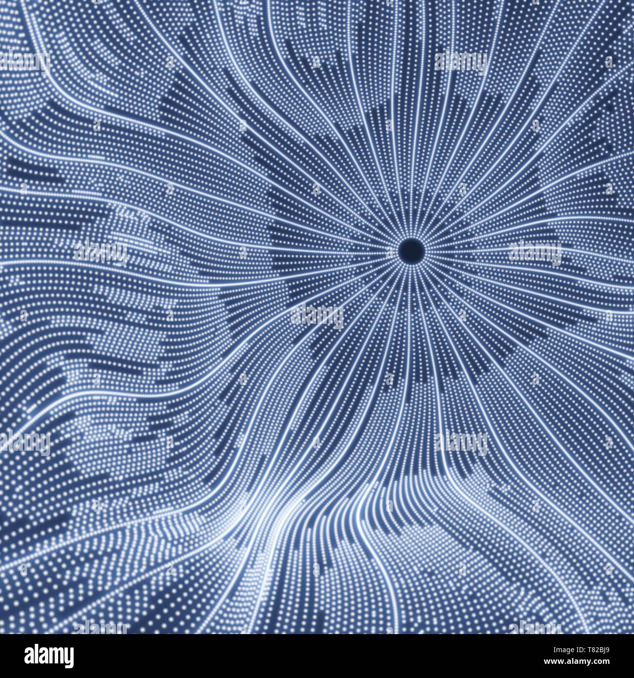 Array with Dynamic Particles. 3d Futuristic technology style. Abstract Background. Texture ...