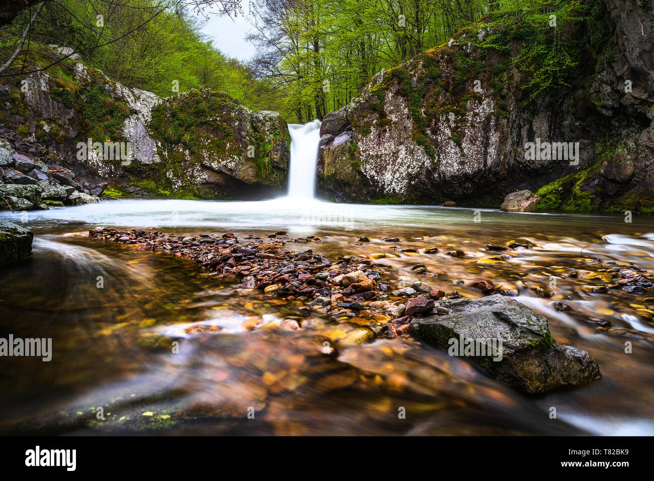 Beautiful spring waterfall Gumberdjiata in Rhodope mountain near ...