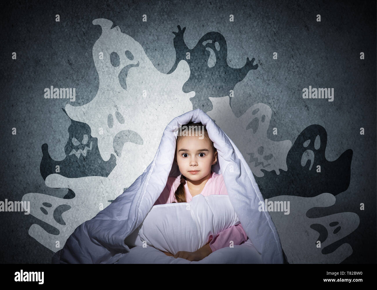 Scared Girl Hiding Under Bed