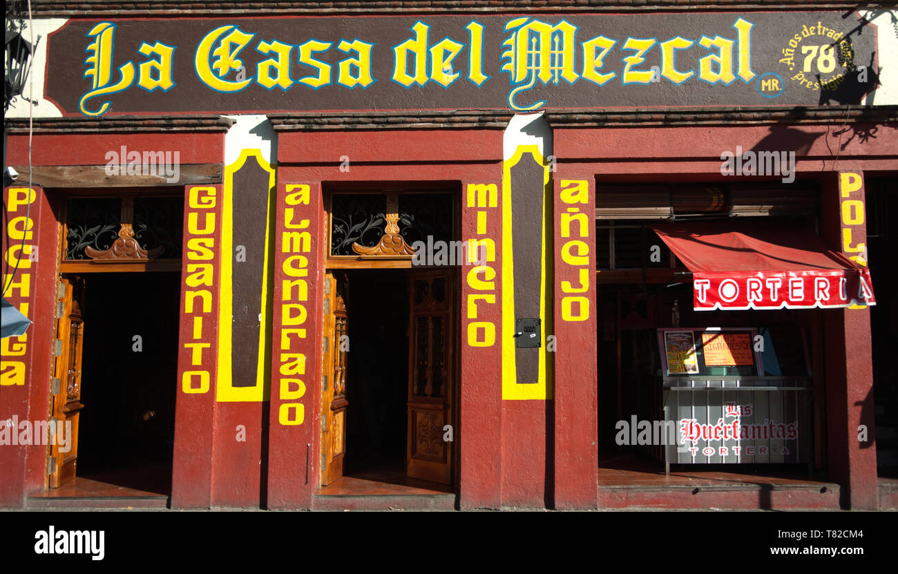 La Casa de Mezcal, Oaxaca, Mexico Stock Photo - Alamy