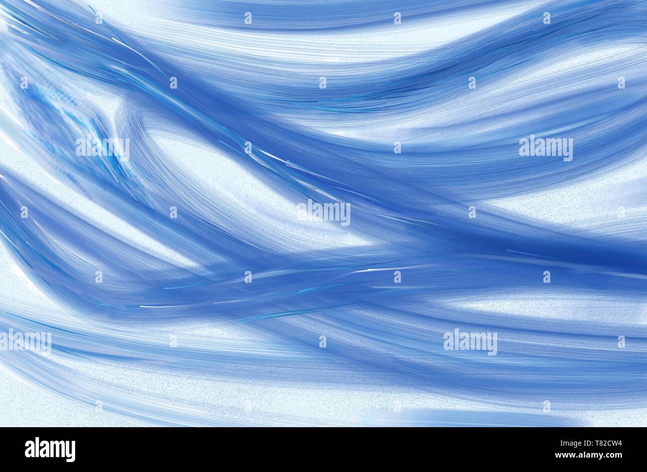 Abstract blue wavy painting textured background Stock Photo - Alamy
