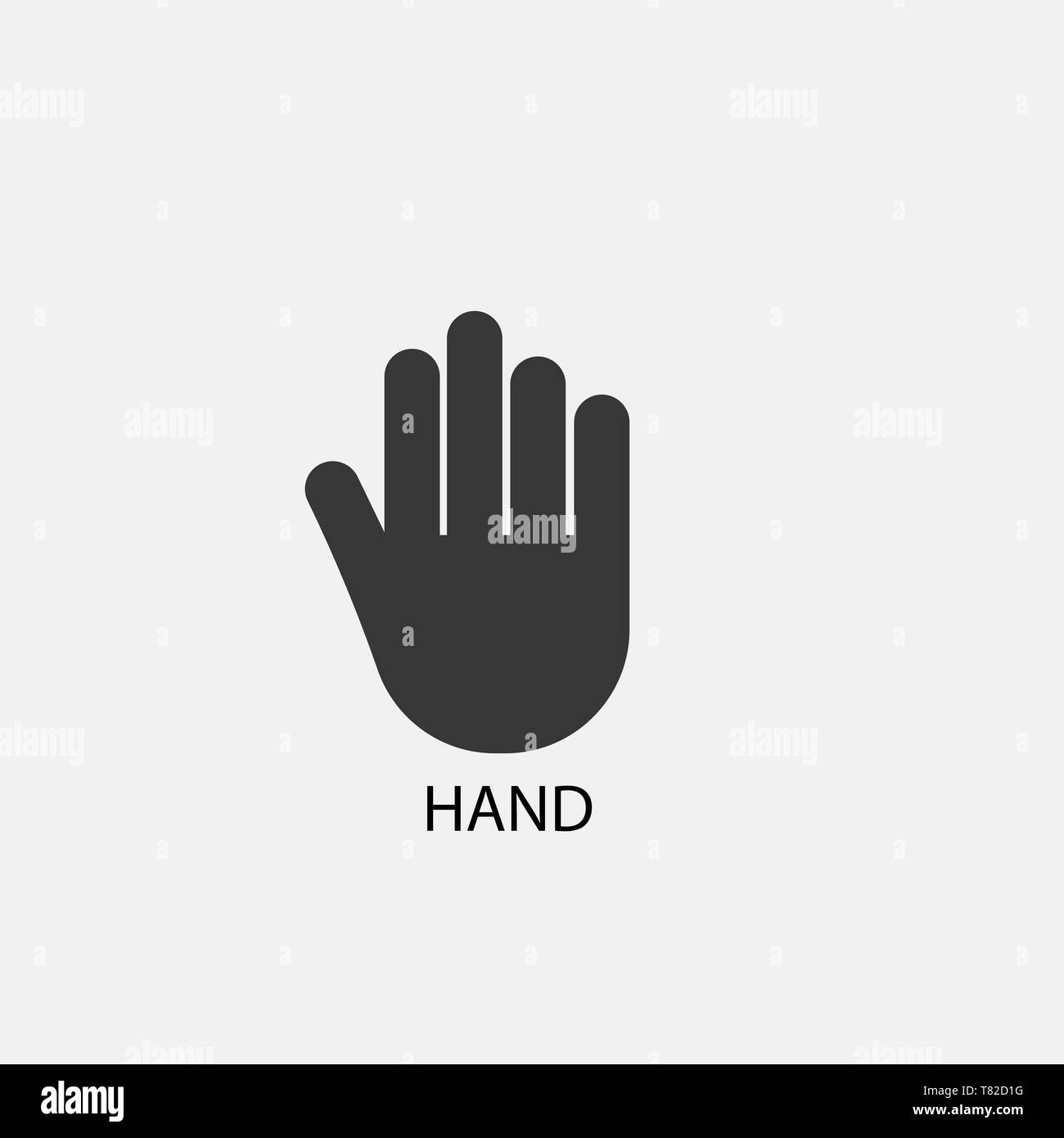 Hand vector icon Solid grey Stock Photo - Alamy