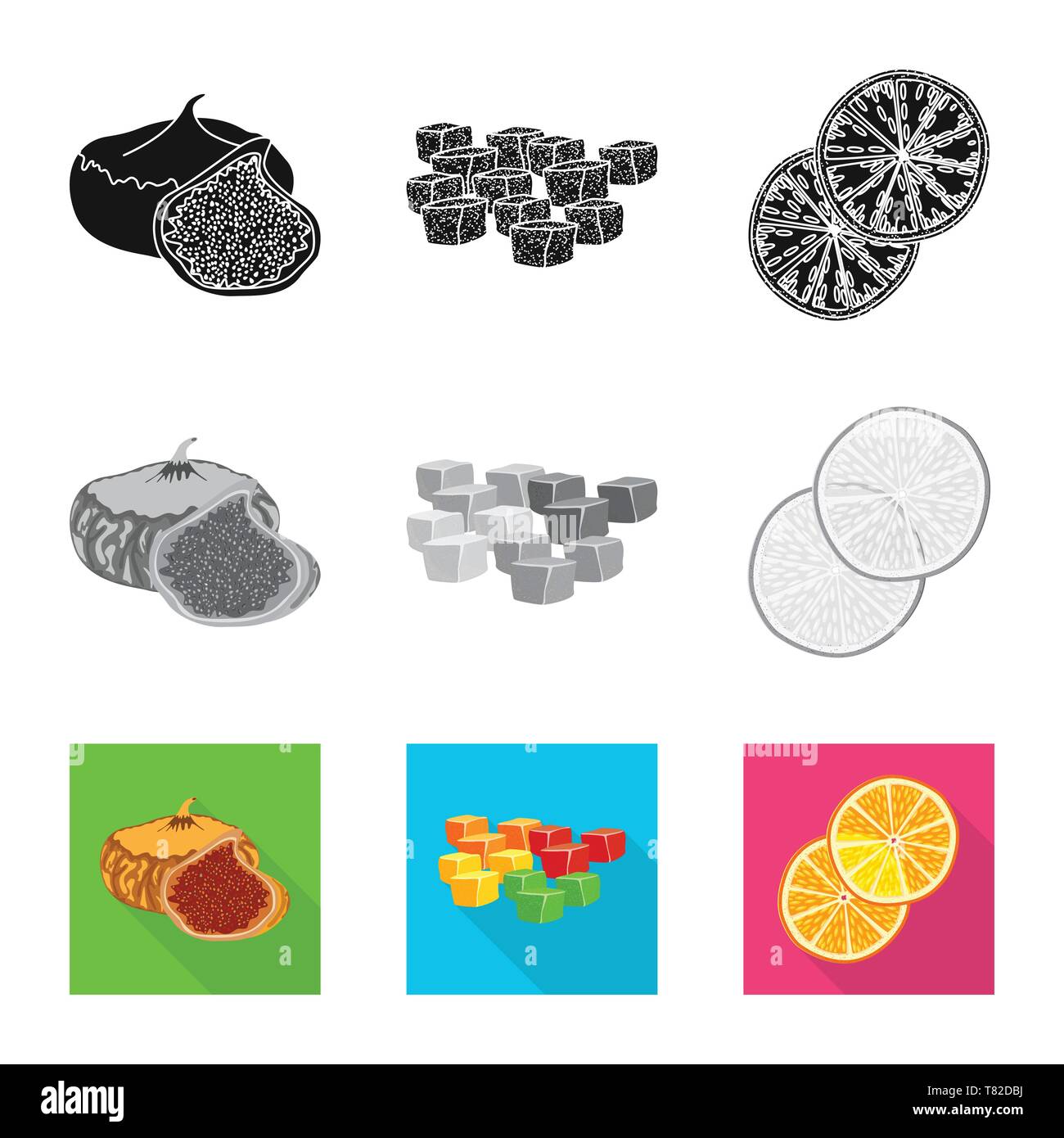 Vector design of food and raw symbol. Set of food and nature stock ...