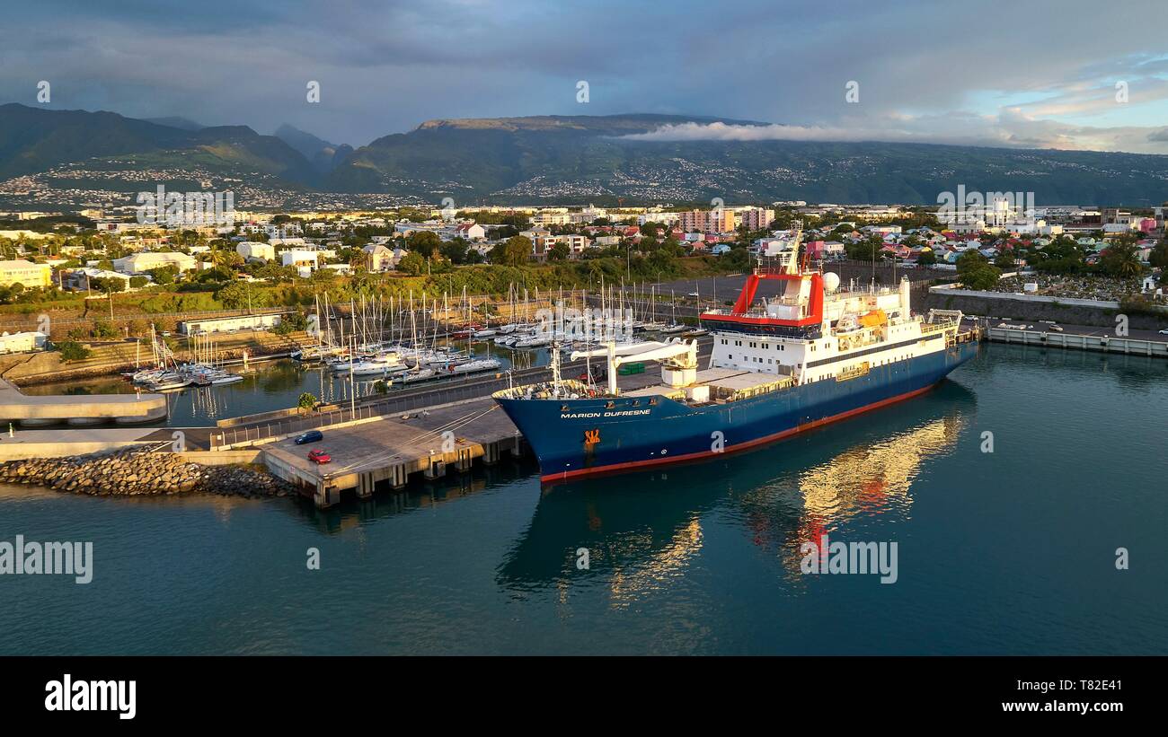 France, Reunion Island, Le Port, the Marion Dufresne (supply ship of ...