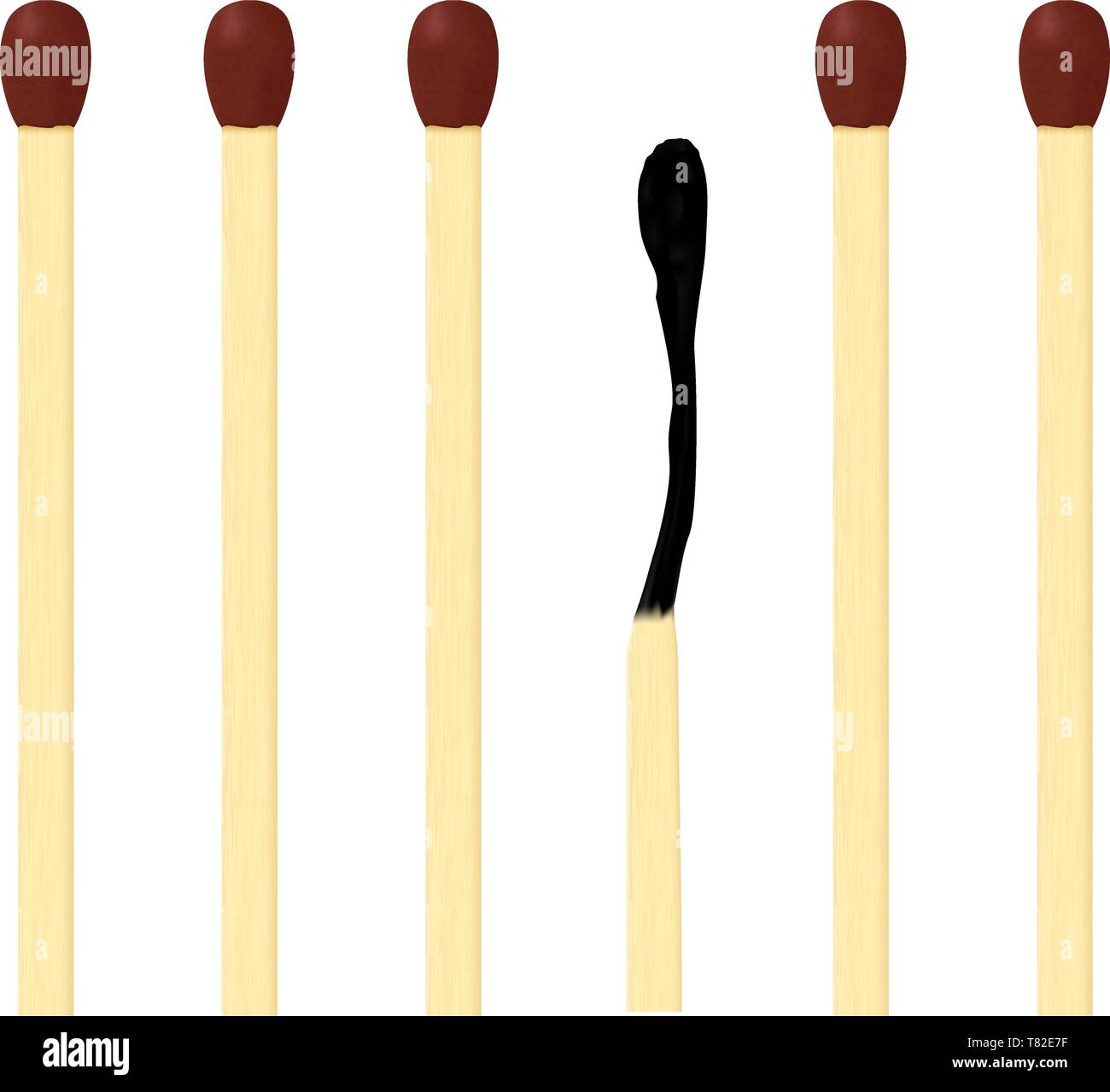 Burnt matchstick background Stock Vector Images - Alamy
