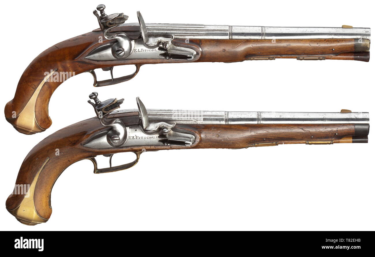 A pair of flintlock pistols, E. L. Fitschulky, Oels/Moravia, circa 1780 ...