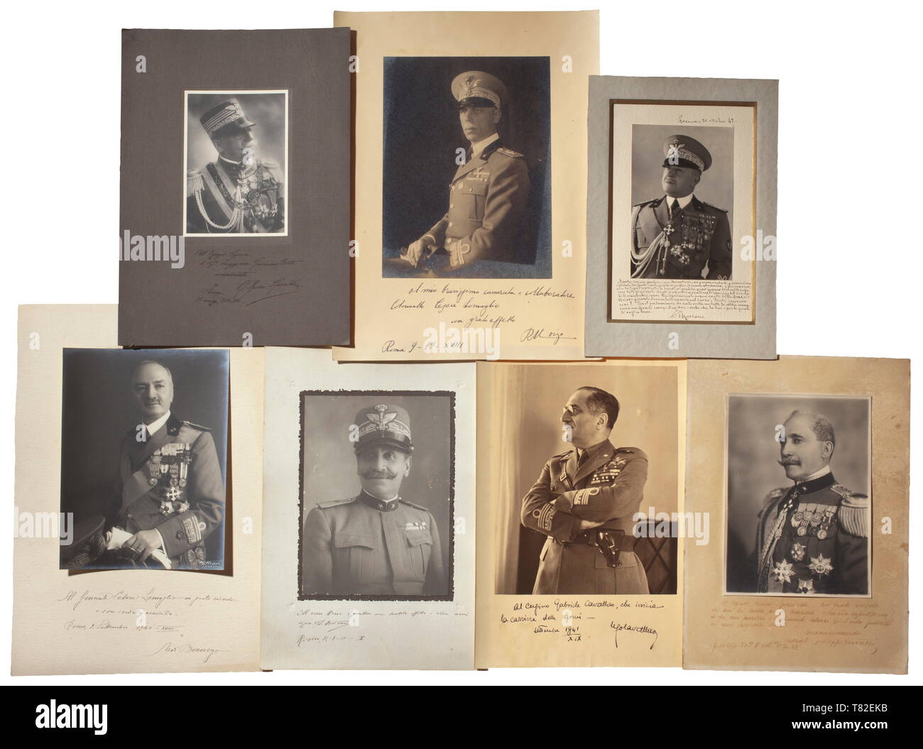 Twelve photographs of Italian generals with dedications Excellent ...