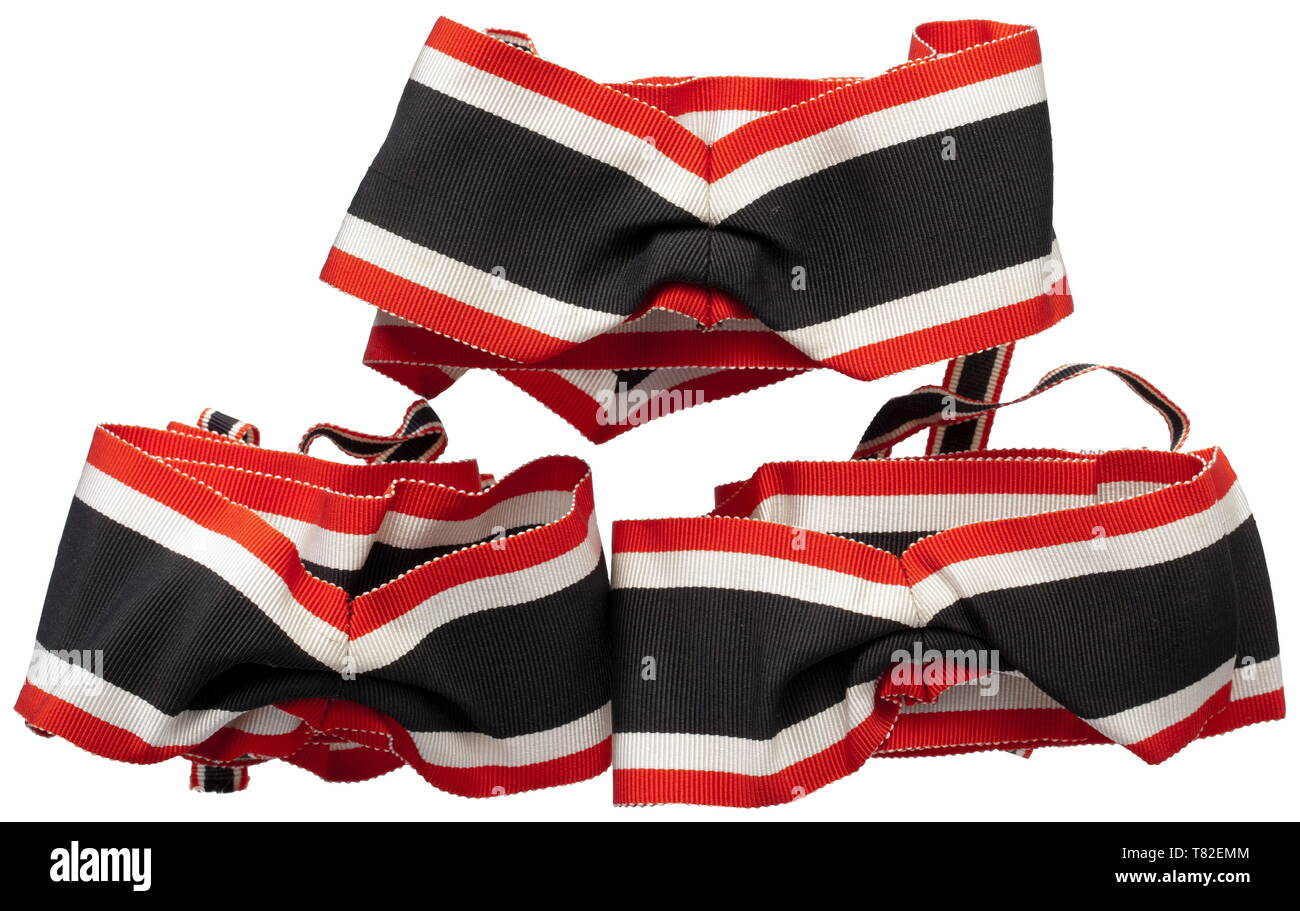 Three neck ribbons for the Knight's Cross of the War Merit Cross ...