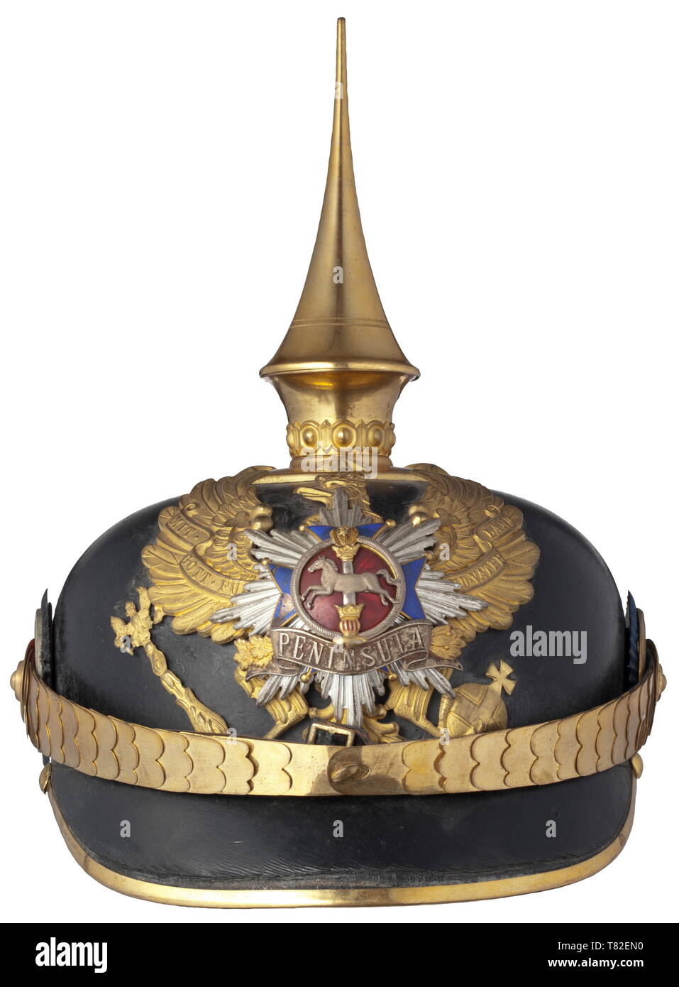 A spiked helmet for officers of Battalion I and II in Infantry Regiment ...