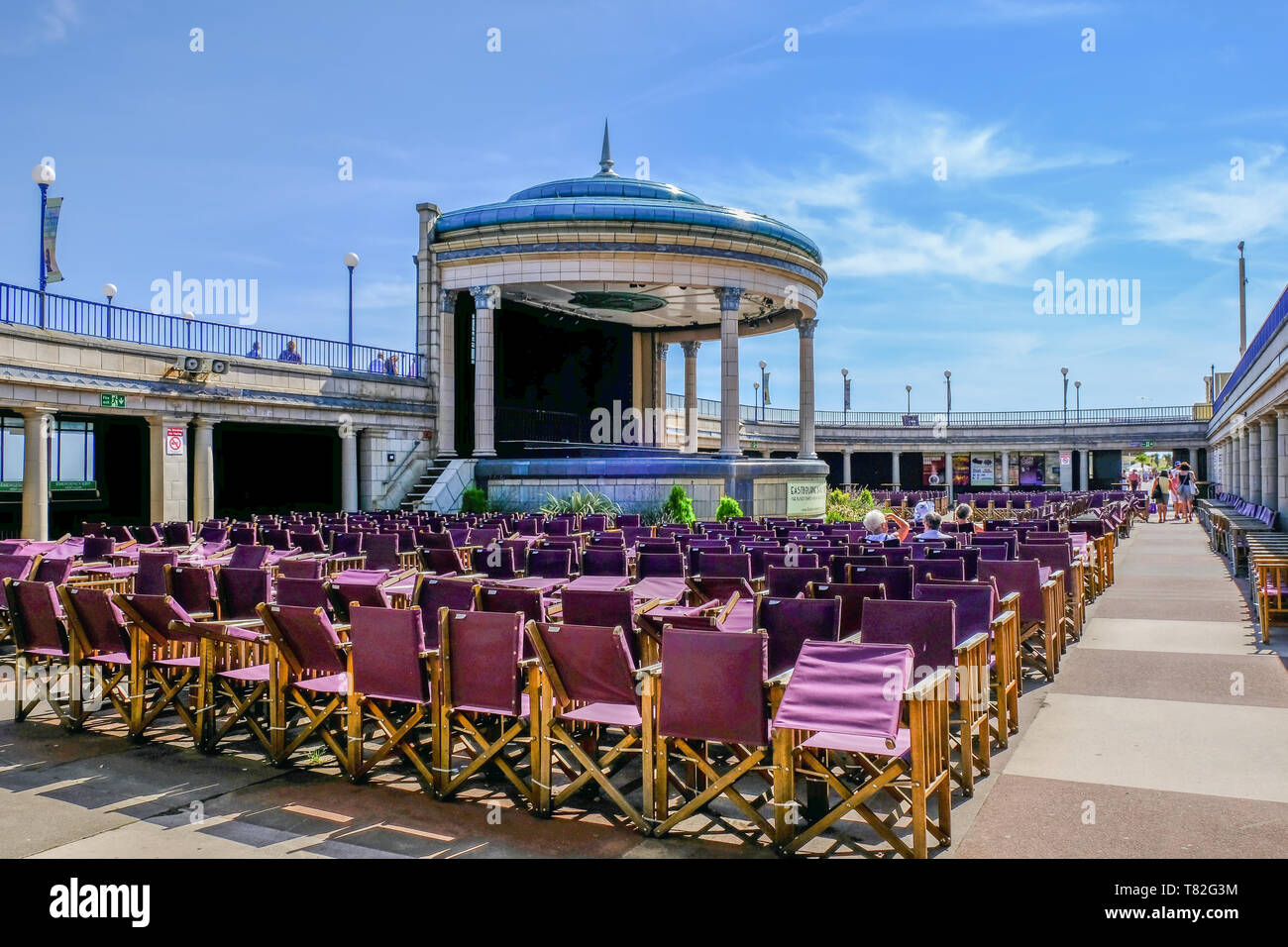 Eastbourne, Sussex, UK - August 1, 2018: Famous art deco bandstand in ...