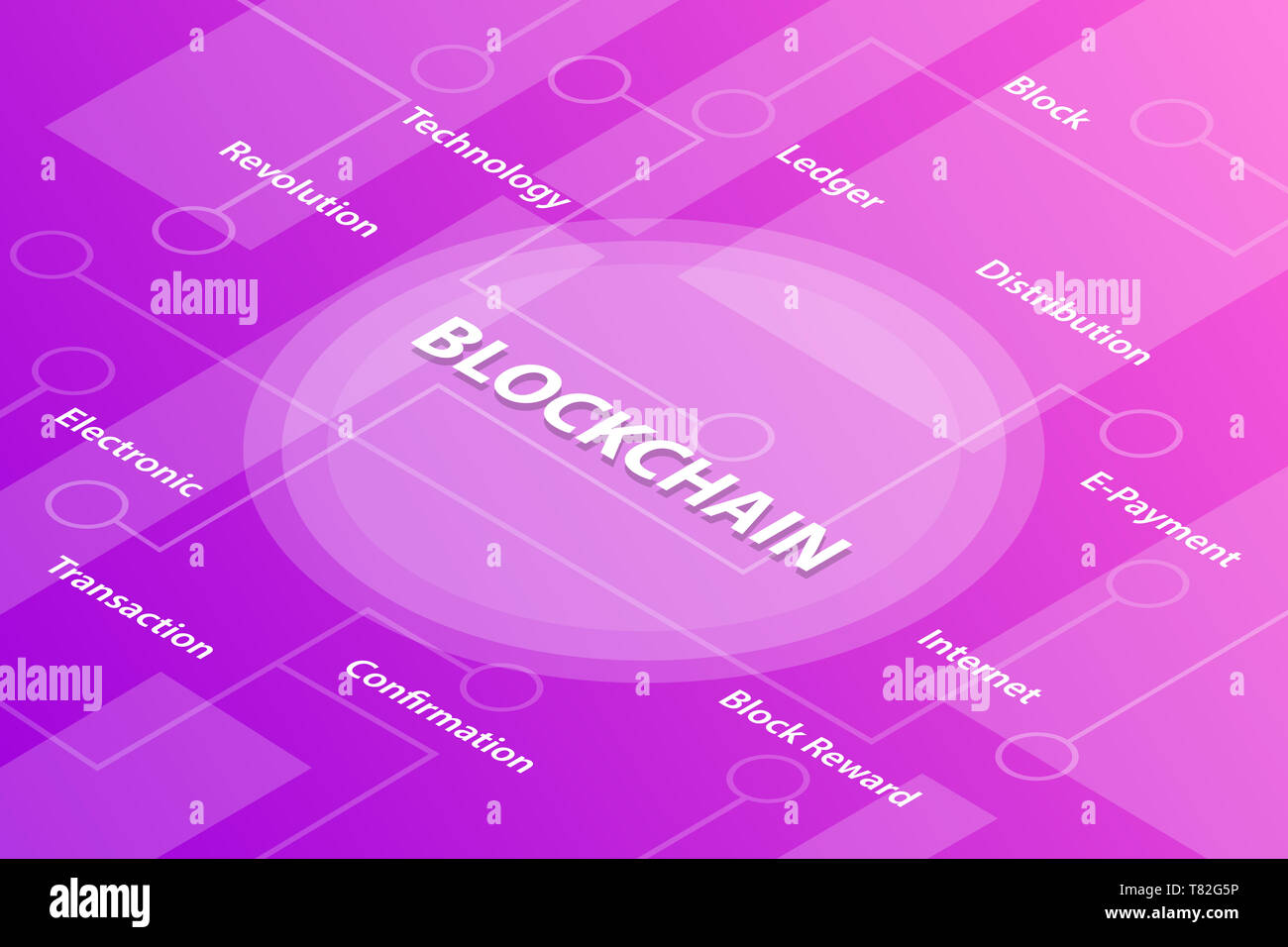 blockchain technology concept words isometric 3d word text concept with ...