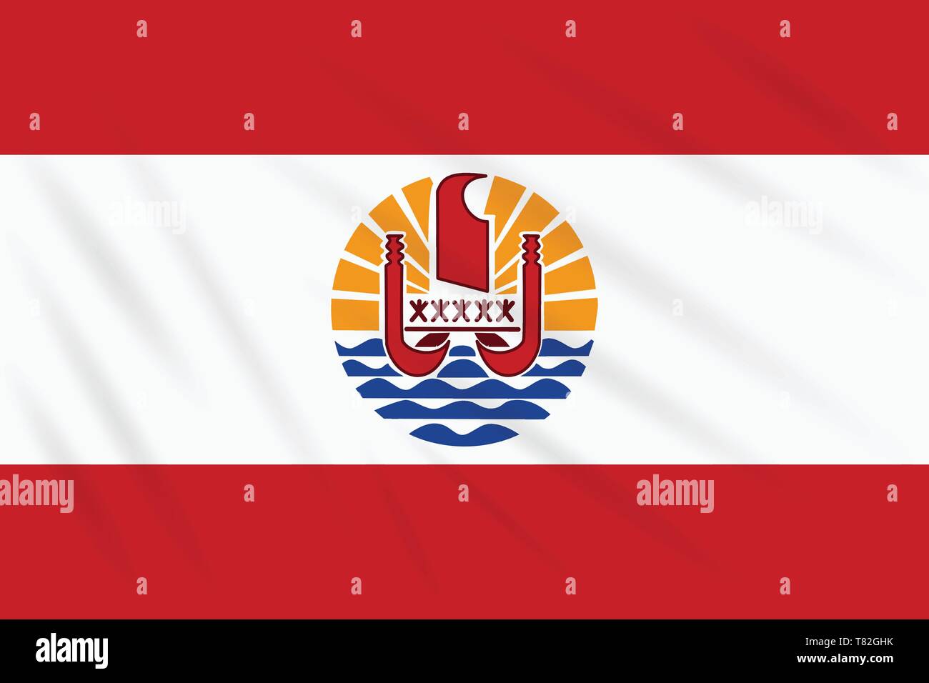 Flag French Polynesia swaying in wind, realistic vector Stock Vector ...