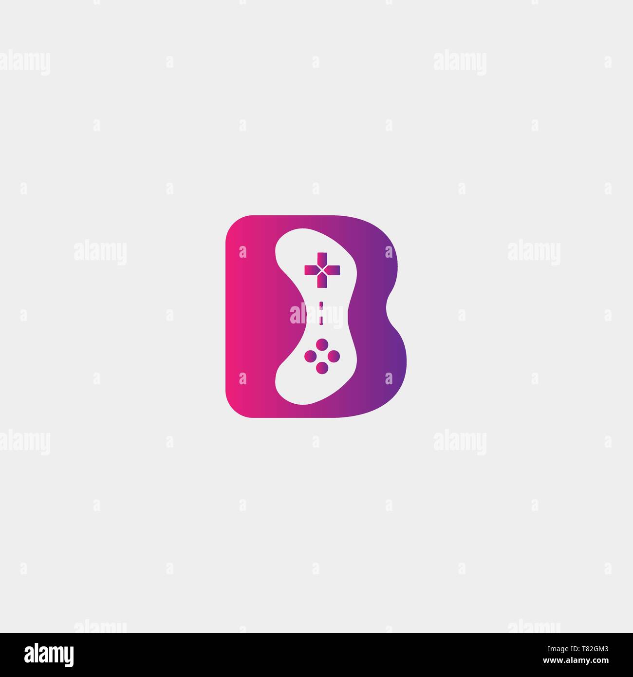 letter b game logo design template vector illustration,gamepad icon ...