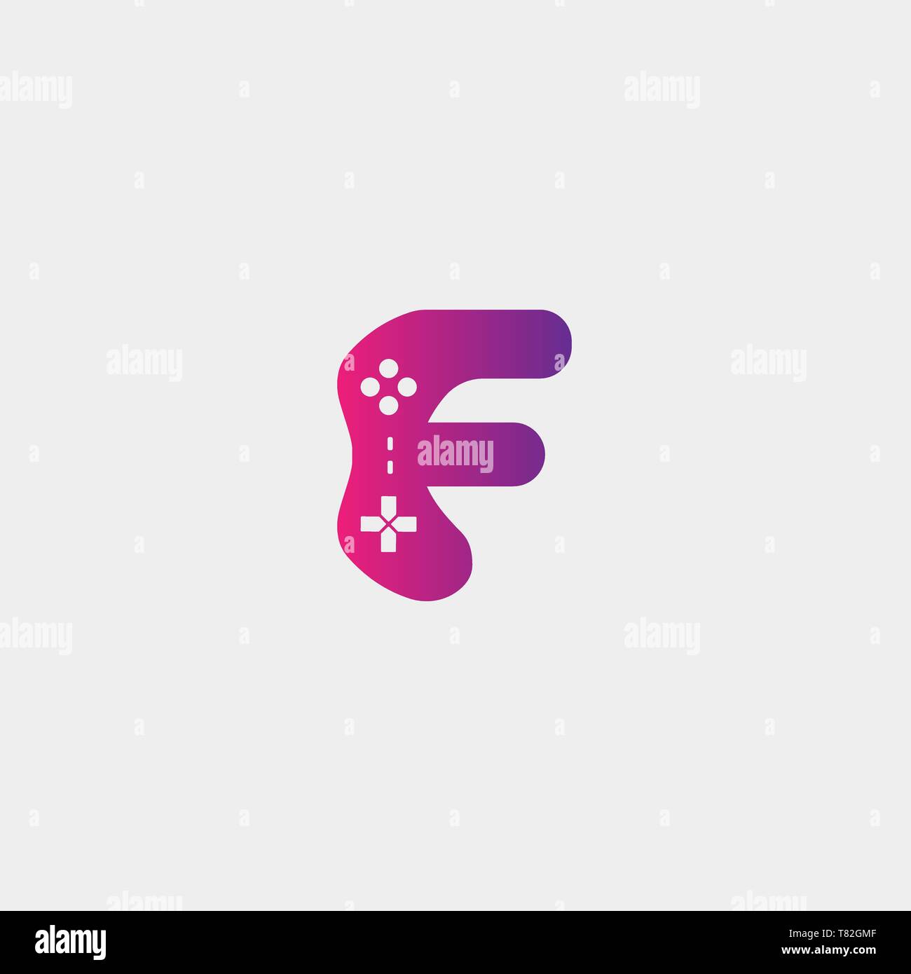 letter f game logo design template vector illustration,gamepad icon ...
