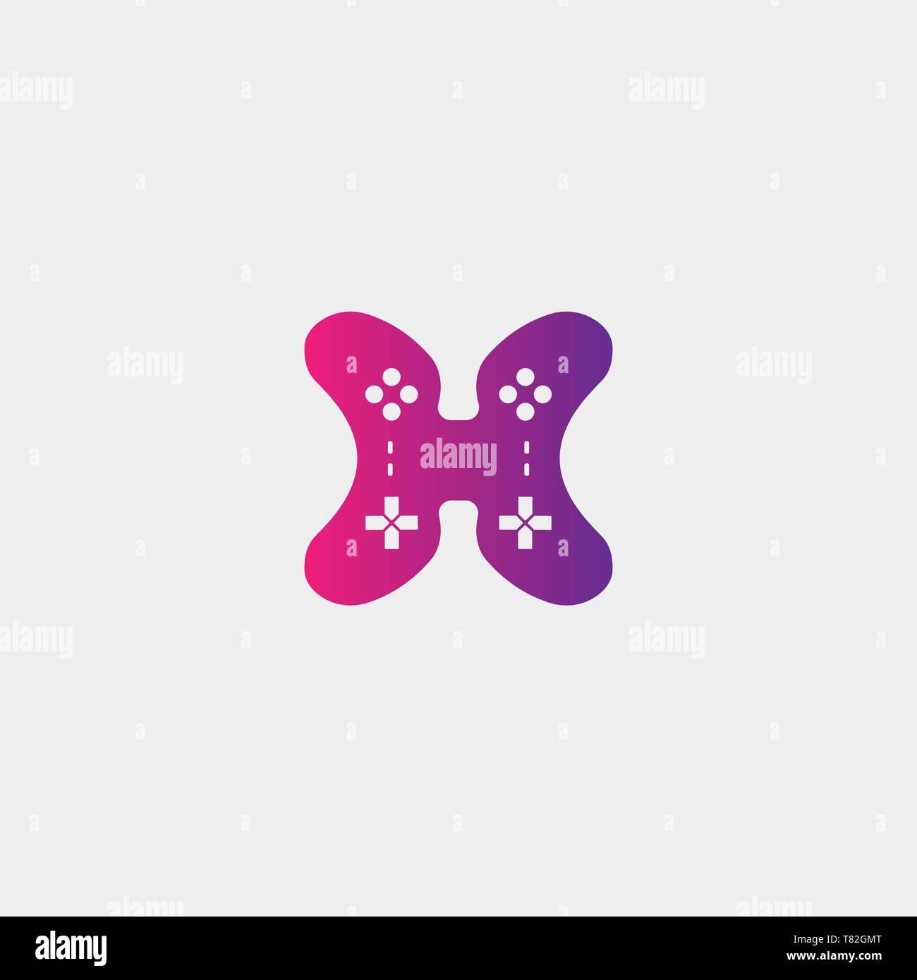 letter h game logo design template vector illustration,gamepad icon ...