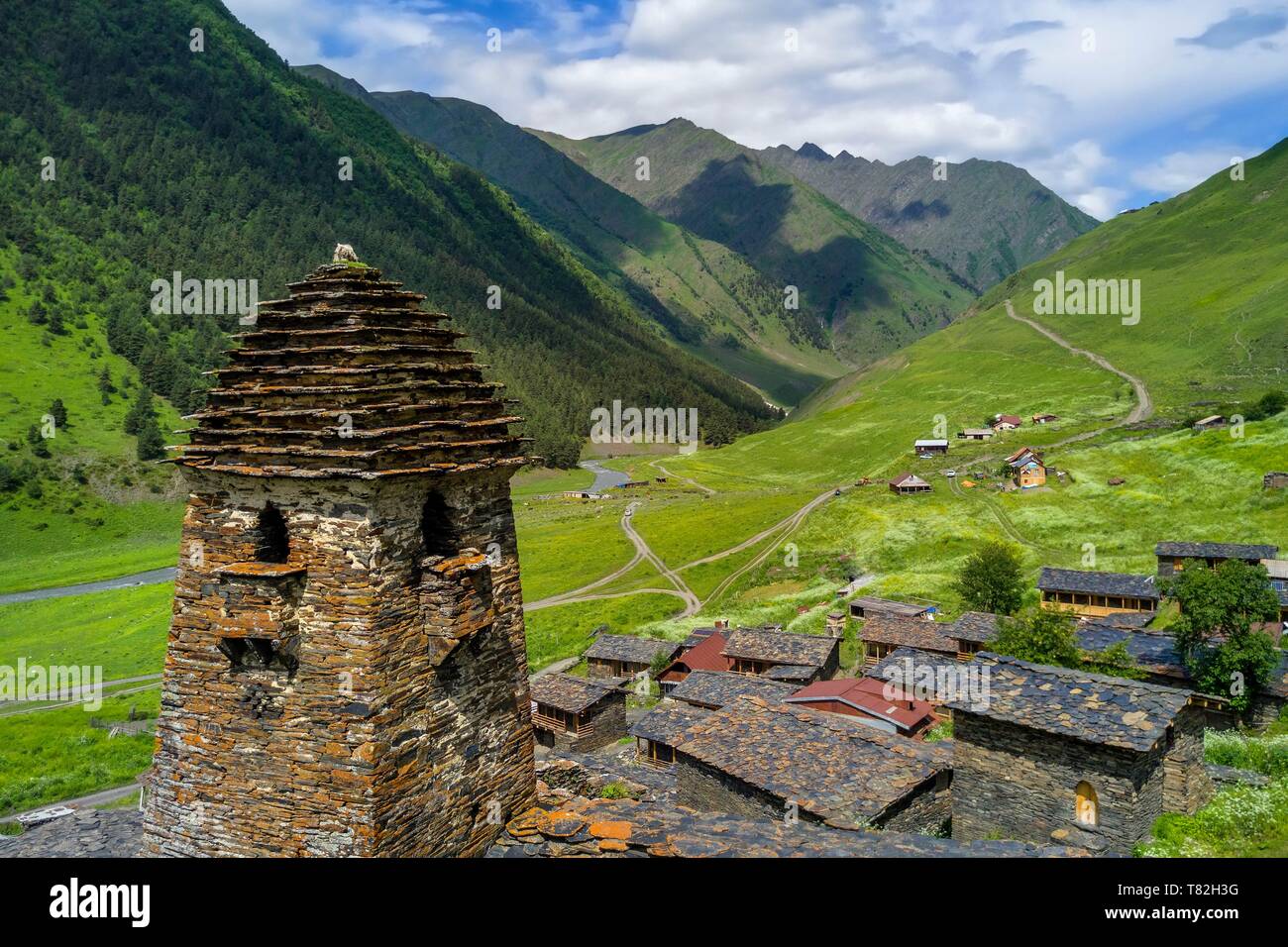 Georgia, Kakheti, Tusheti National Park, Alazani River Valley in the ...